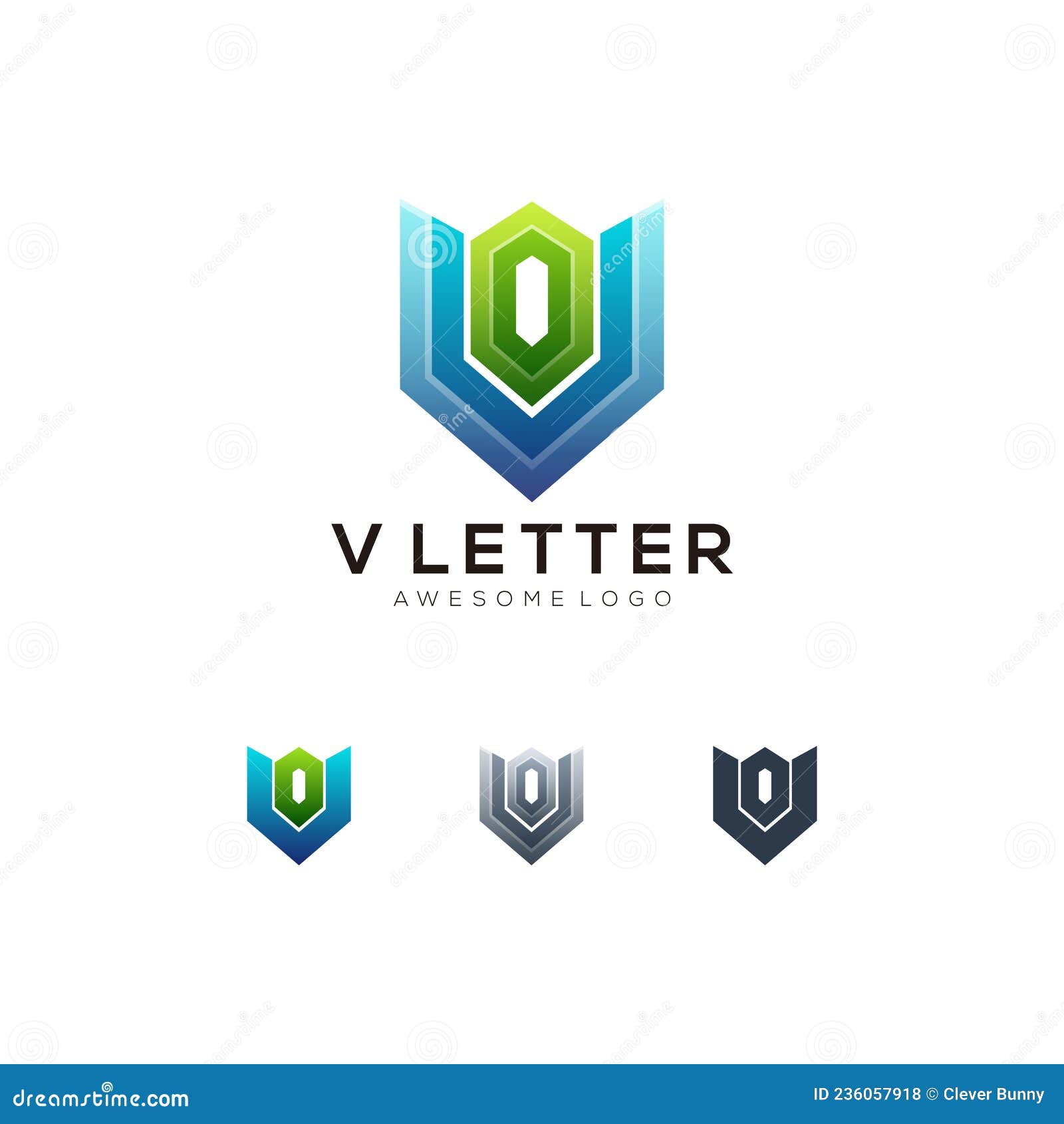 Set of Abstract Initial Letter V Logo Design Template. Icons for ...