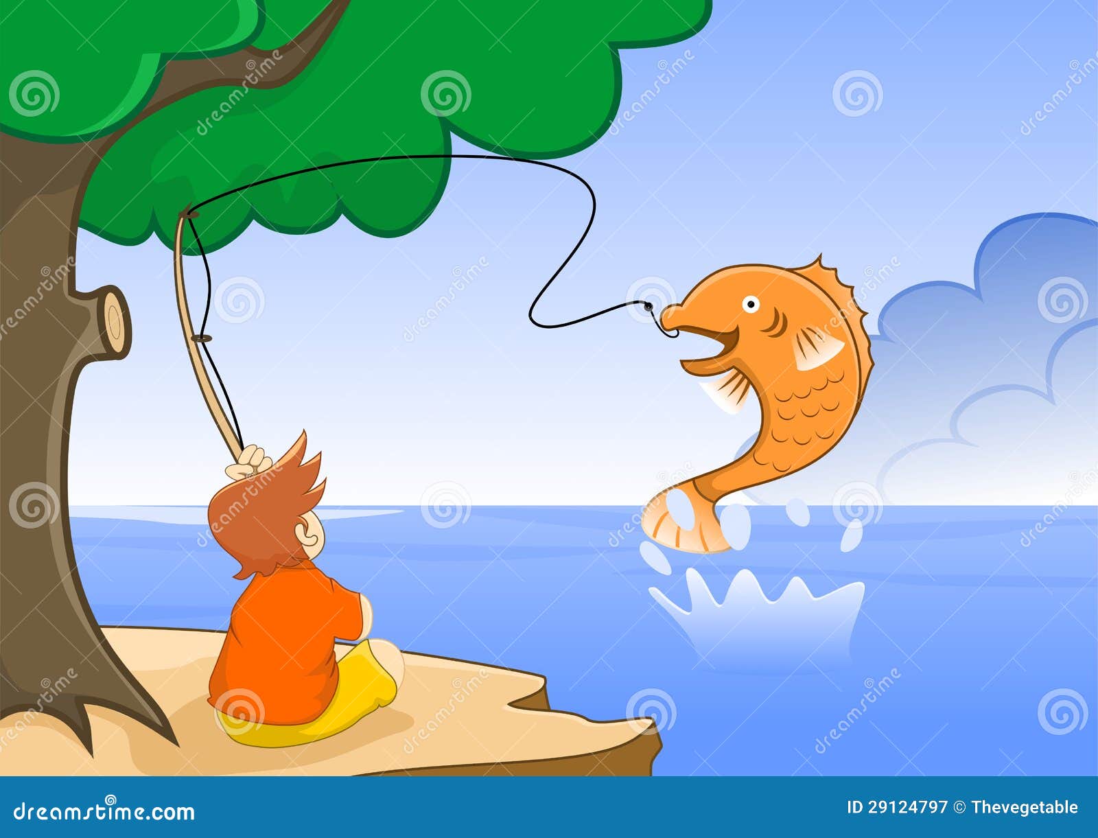 Get a big fish stock illustration. Illustration of recreation - 29124797