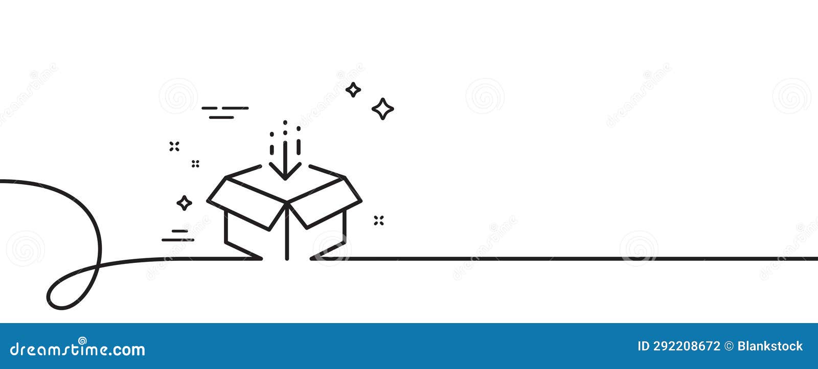 Get Box Line Icon. Open Delivery Parcel Sign. Cargo Package. Continuous ...