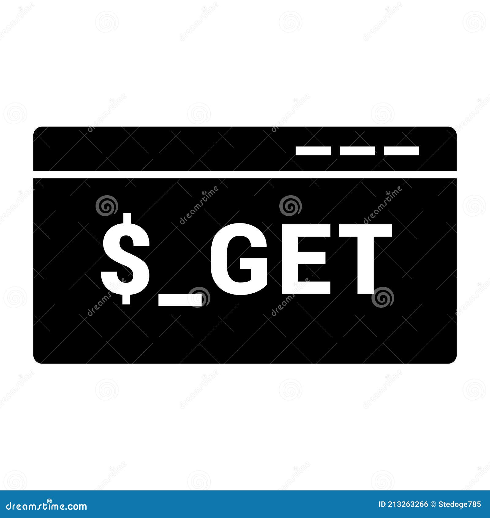 GET Code Icon Isolated on White Background Flat Style Stock Vector ...