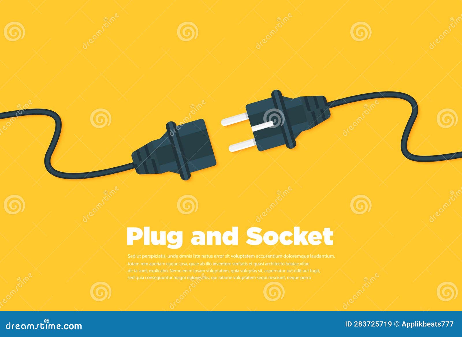 Get Connected Plug and Socket Flat Icon Stock Vector - Illustration of ...