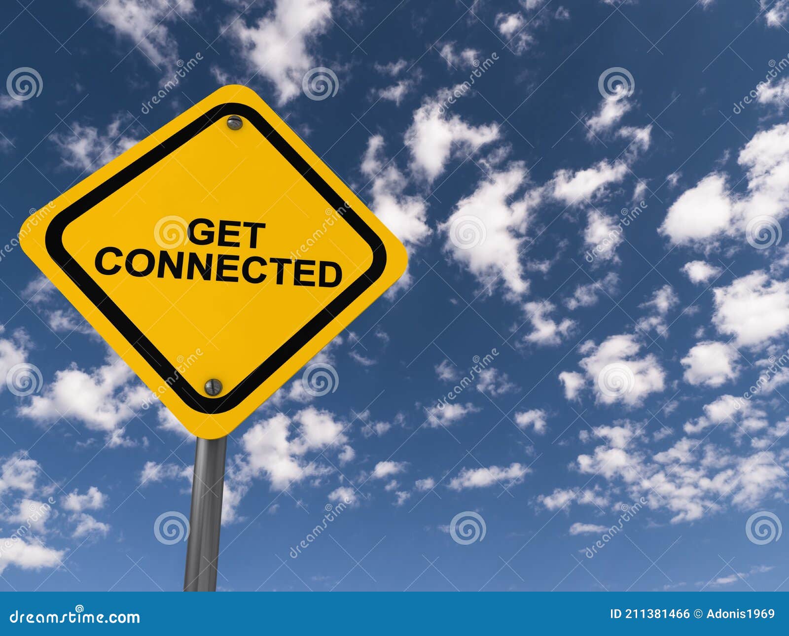 Get connected traffic sign stock photo. Image of electric - 211381466