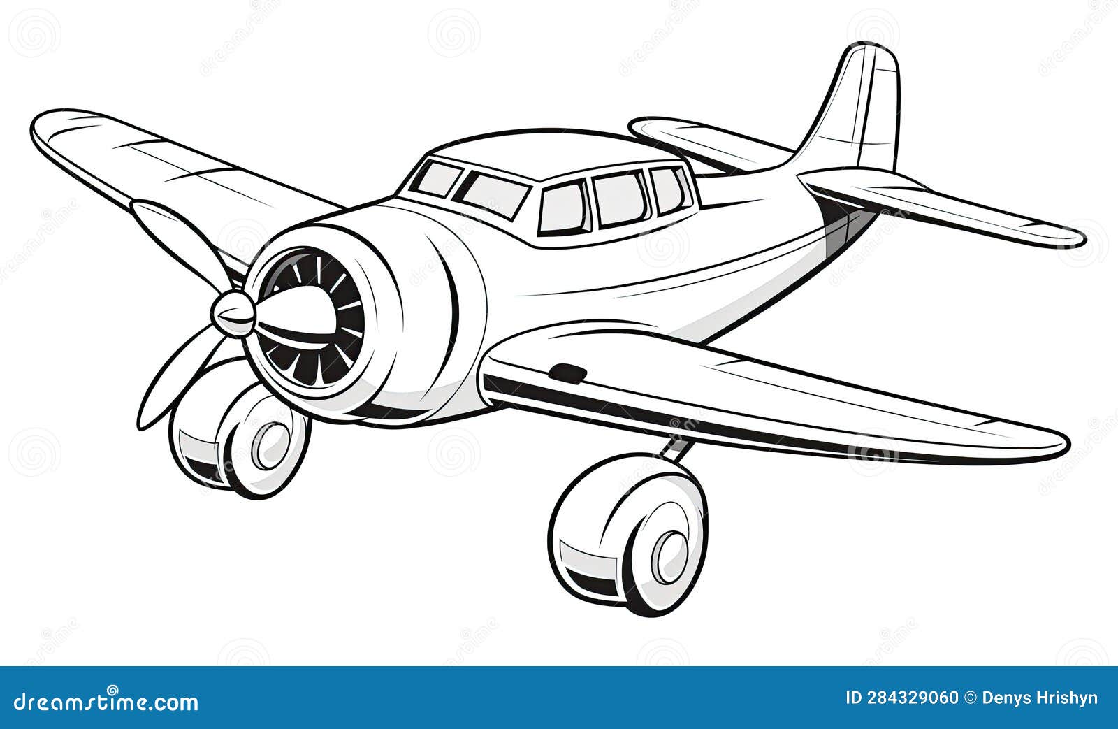 Get Creative with Coloring Whimsical Cartoon Plane S Line Art Stock ...