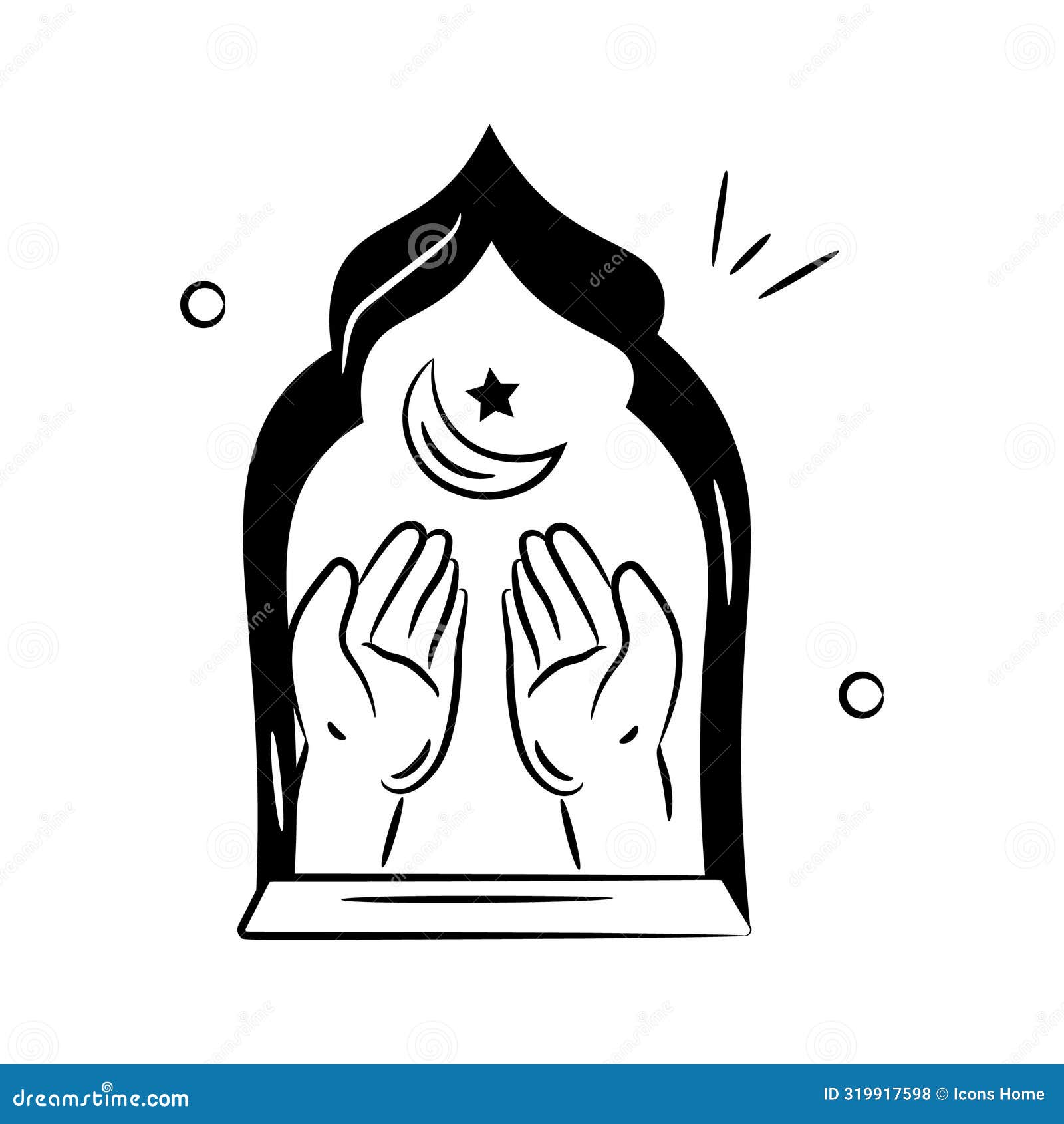 Get this Creative Praying Hands Doodle Icon, Ready To Use Vector Stock ...