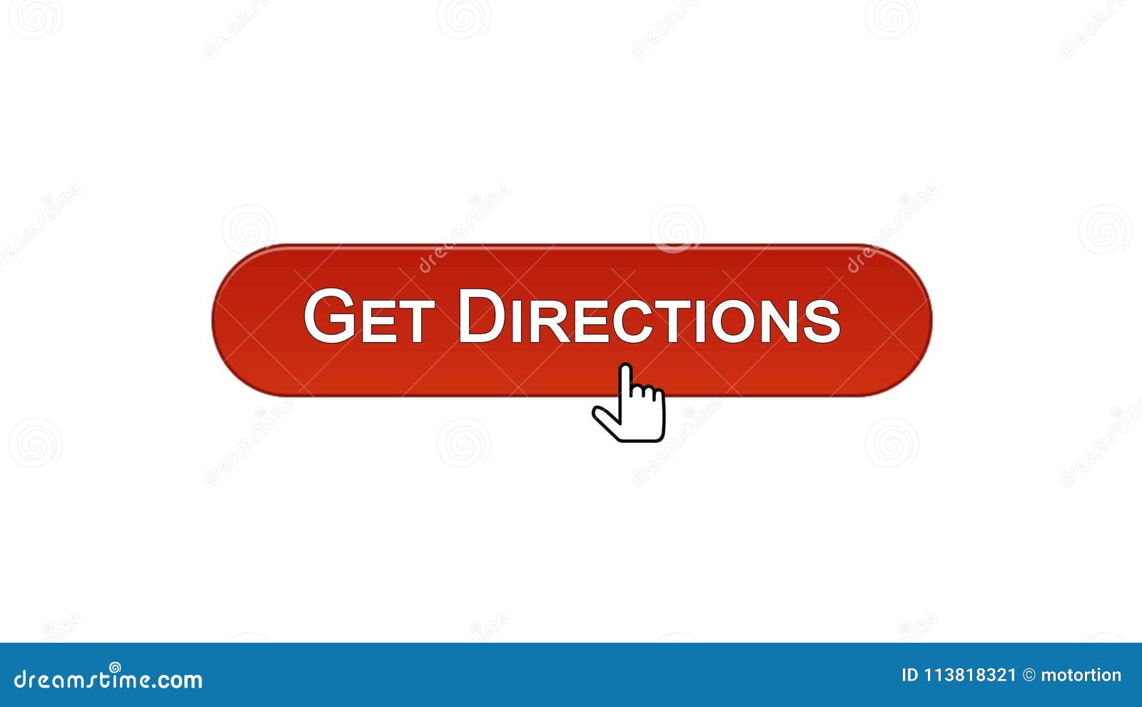 Get Directions Web Interface Button Clicked With Mouse Cursor Wine Red Color Stock Illustration