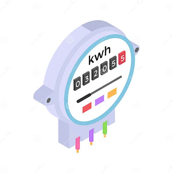Get this Editable Design of Electricity Meter in Modern Style Stock ...