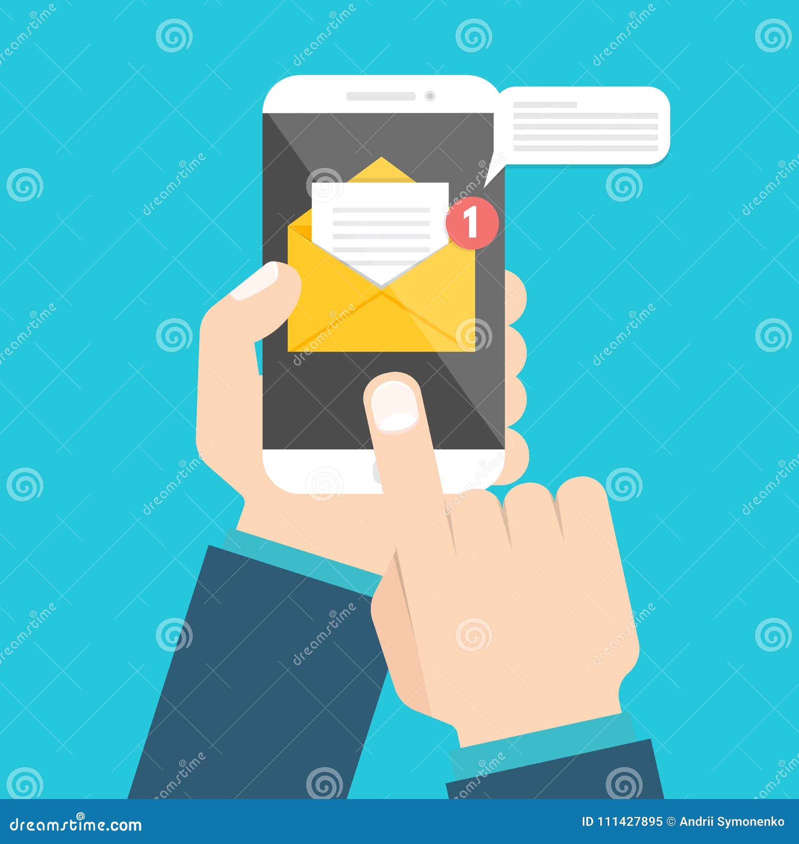 Get Email Concept. Hand Holding Smartphone with Notification Stock ... Get Email Concept. Hand Holding Smartphone with Notification Stock ...