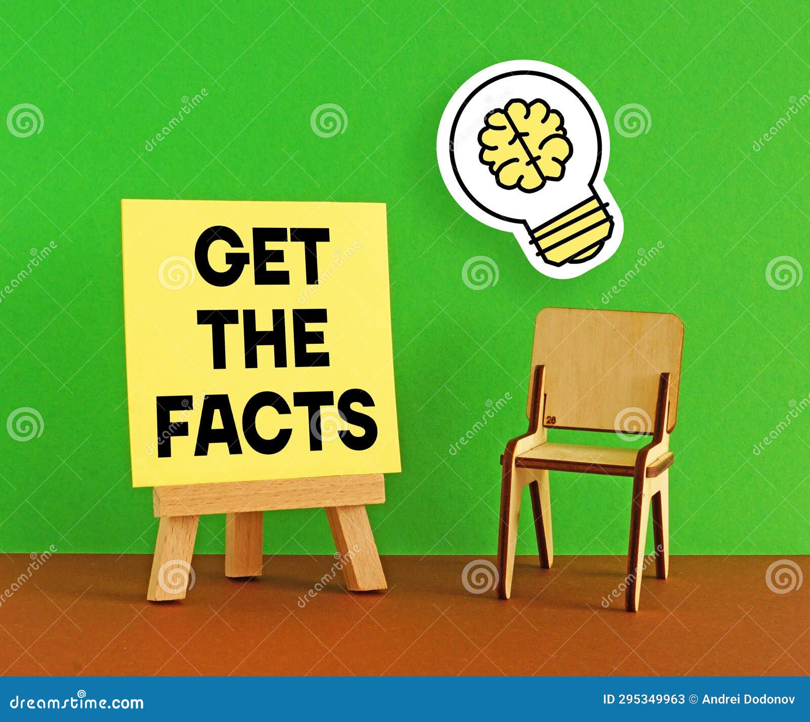 Get the Facts is Shown Using the Text and Picture of Light Bulb Stock ...