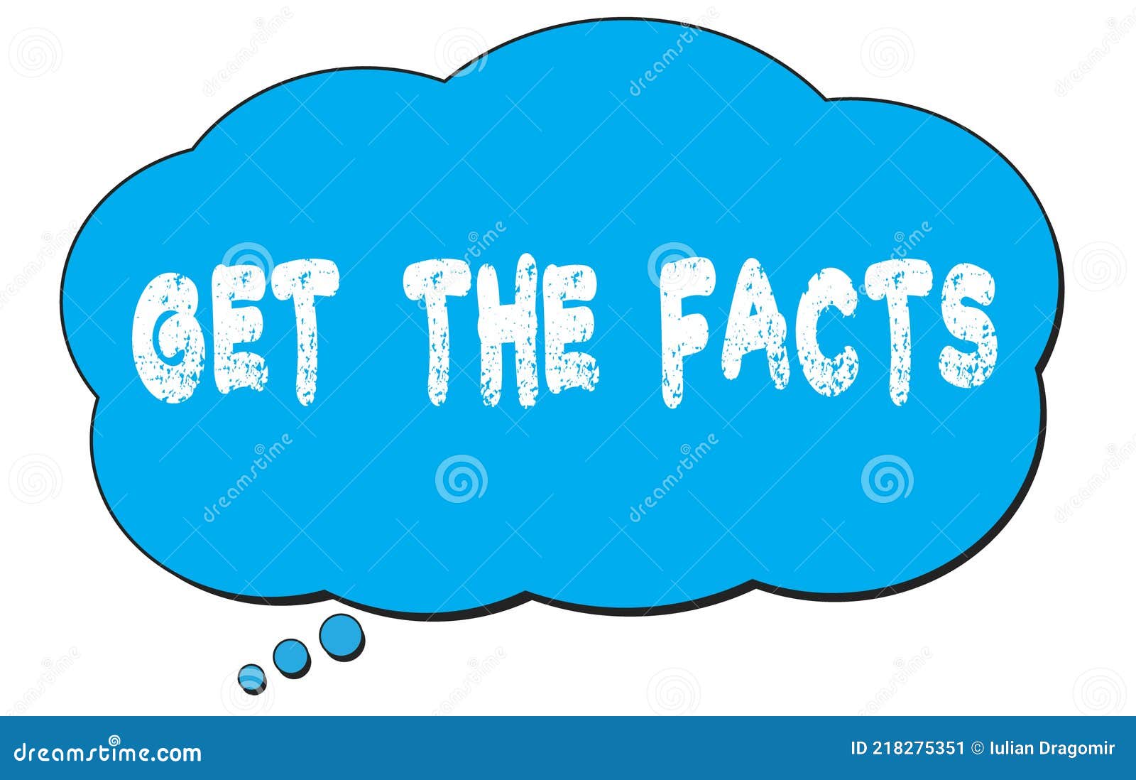 GET the FACTS Text Written on a Blue Thought Bubble Stock Illustration ...