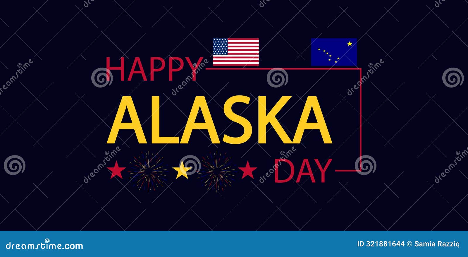 Get Festive with Alaska Day Text and Flag Illustration Stock Vector ...