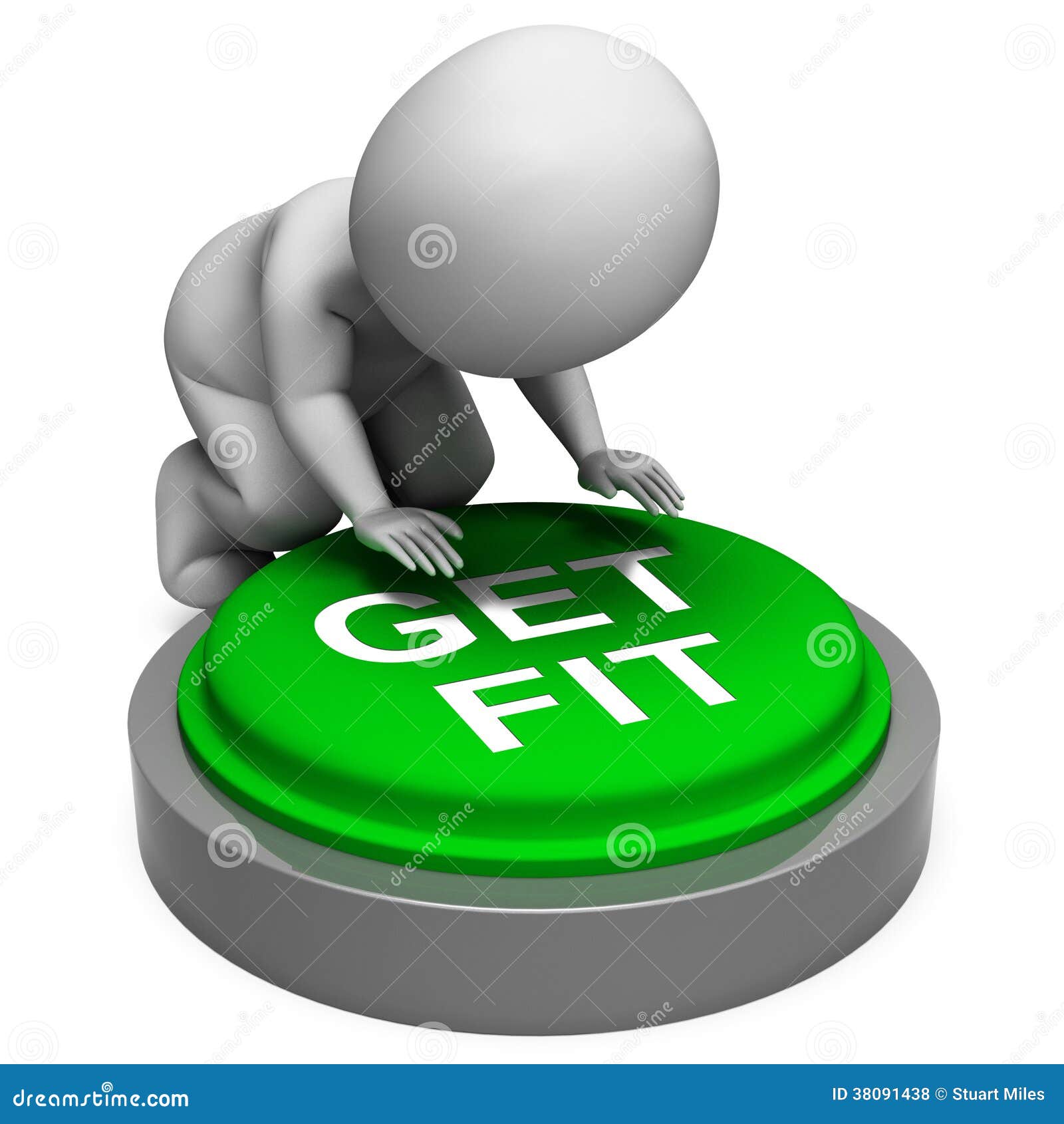 Get Fit Button Means Training and Workout Stock Illustration ...