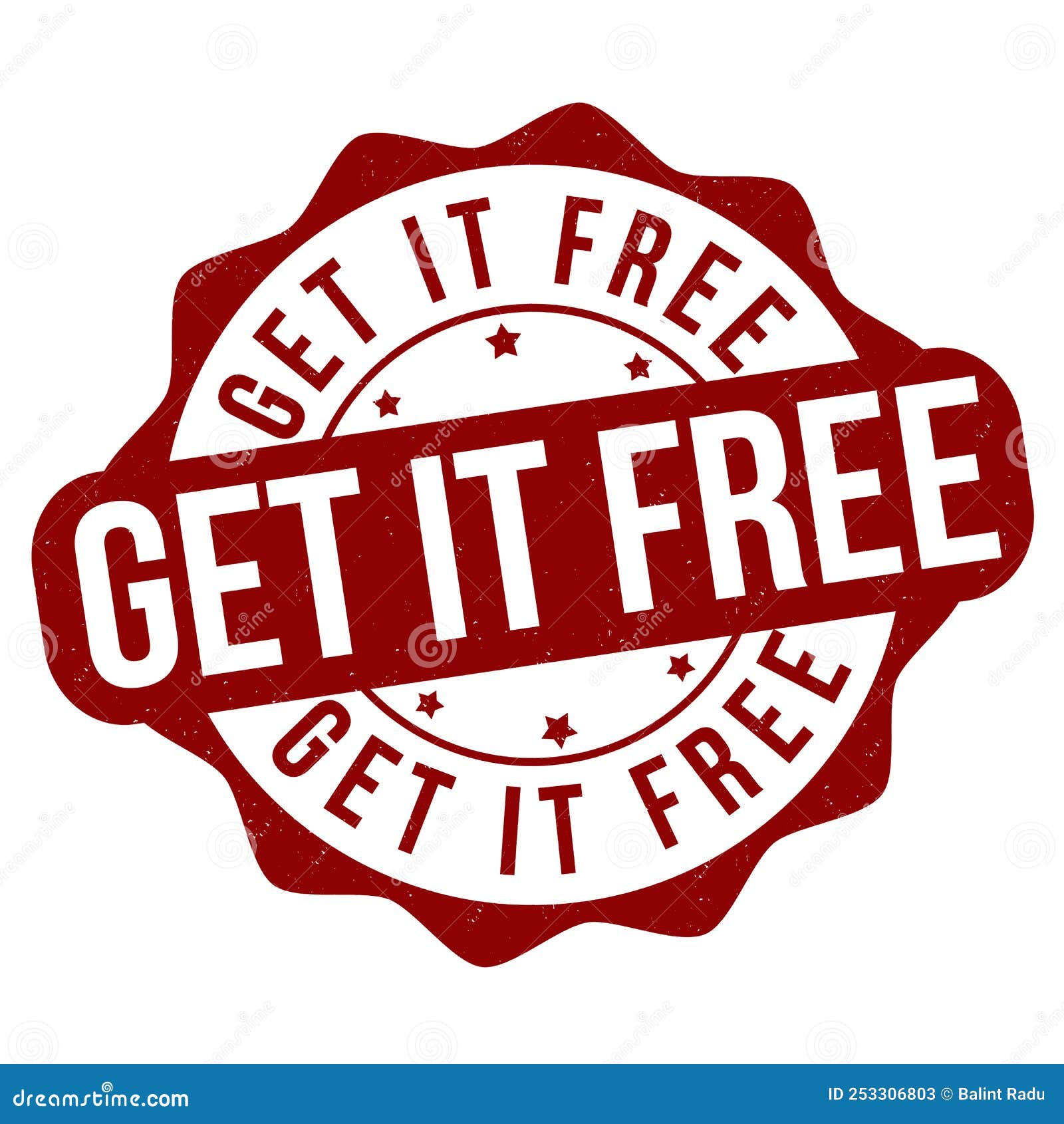 Get it free stamp or label stock vector. Illustration of commerce ...