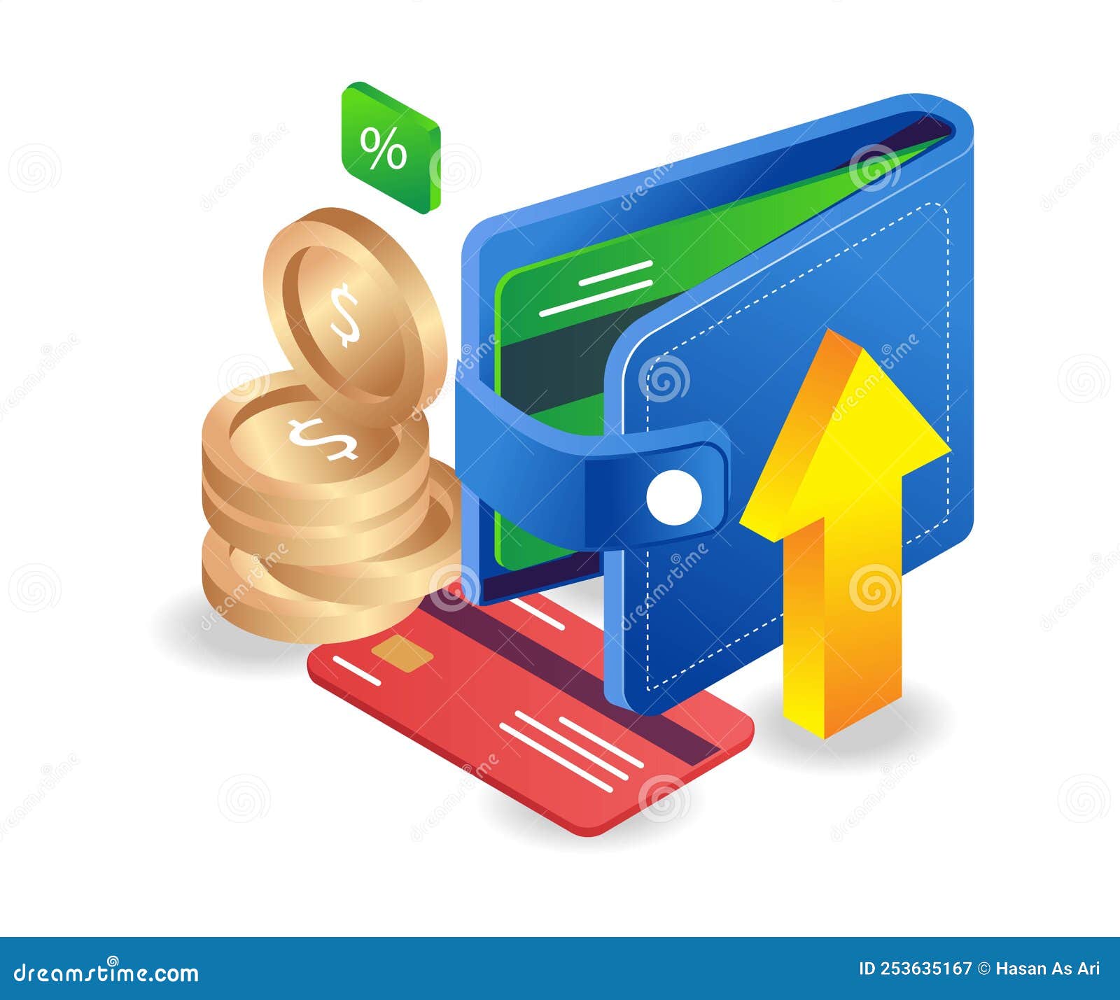Get a Gratuity of Money Stored in the Wallet Stock Illustration ...