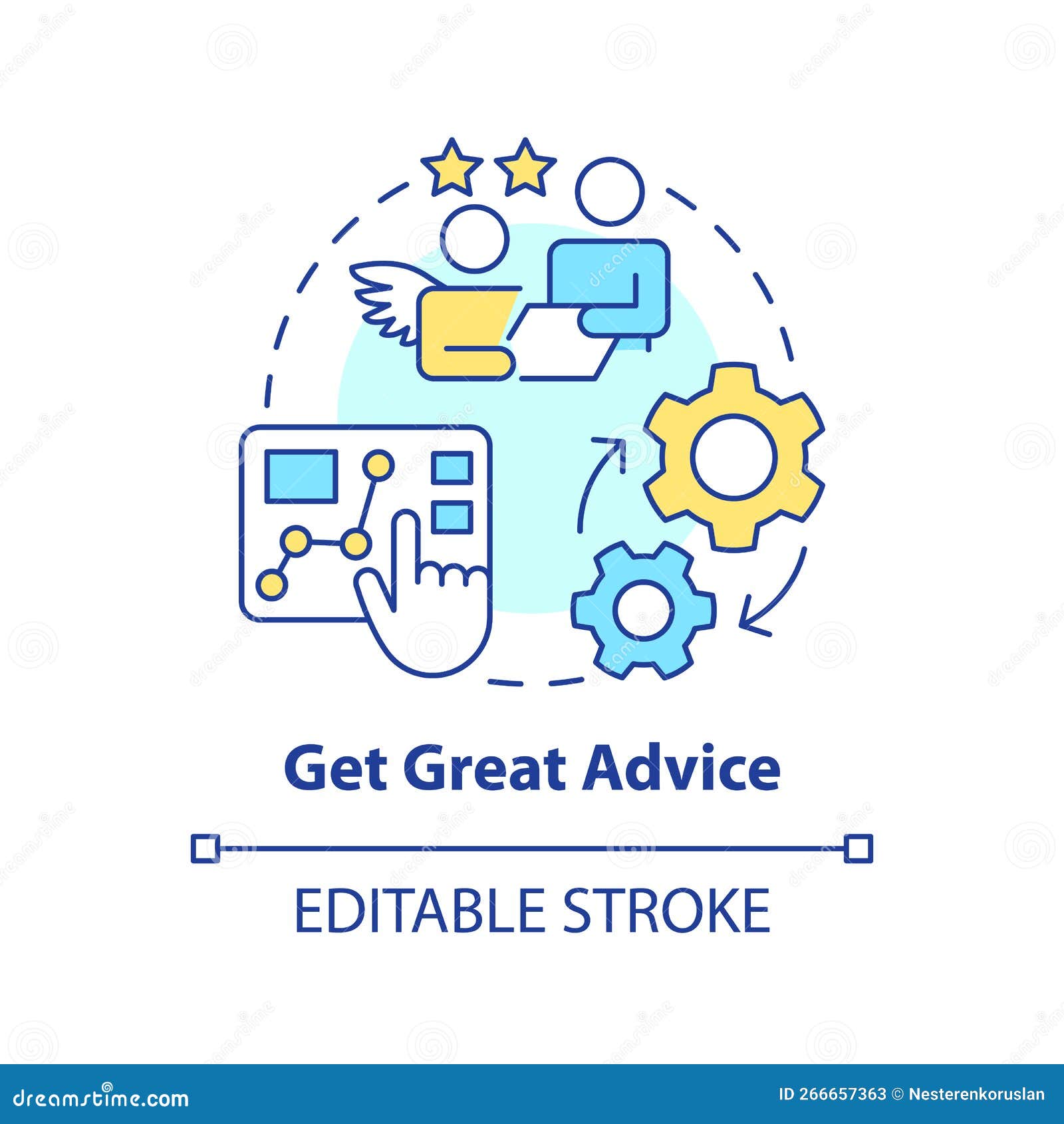 Get Great Advice Concept Icon Stock Vector - Illustration of linear ...