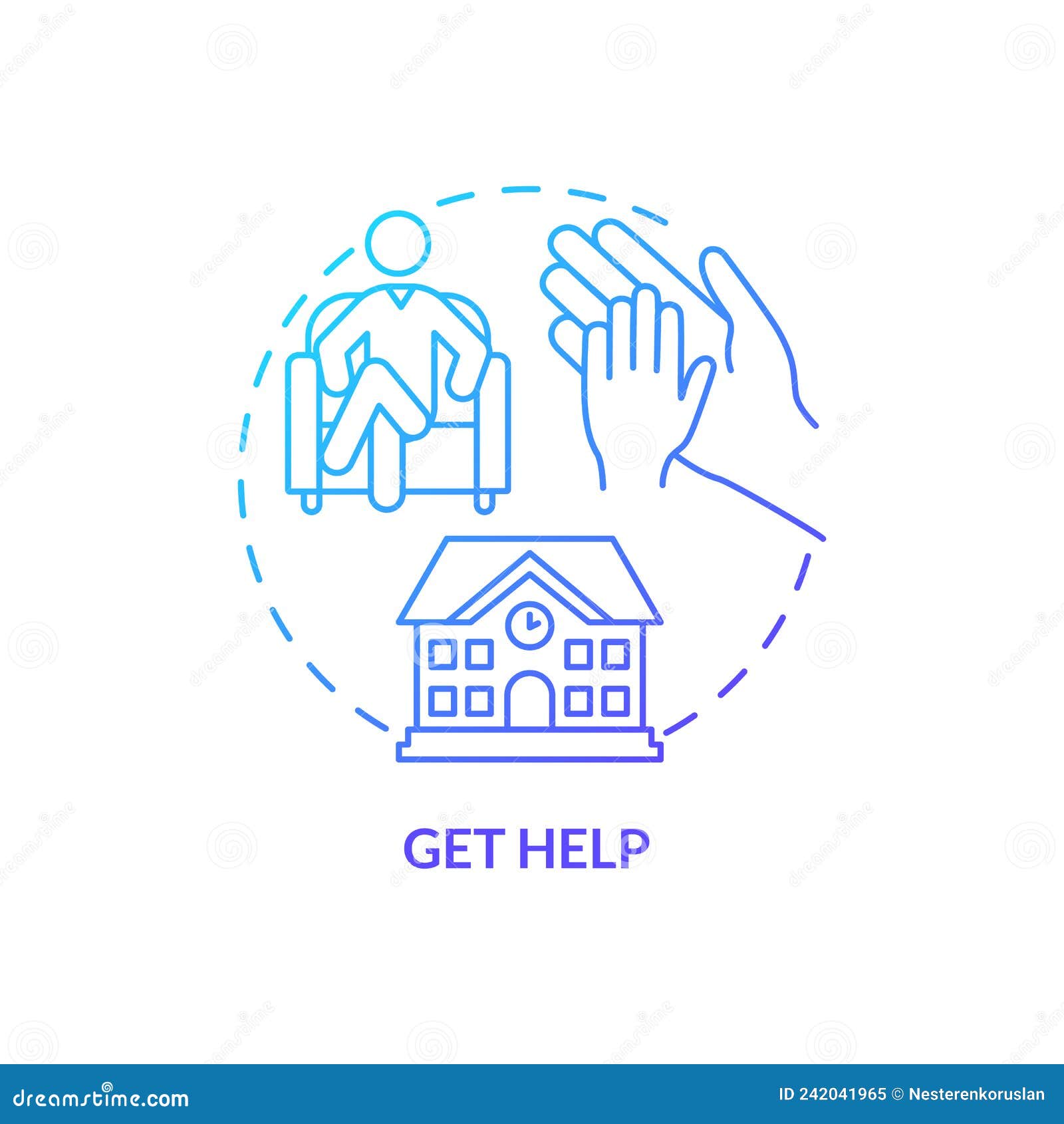 Get Help Blue Gradient Concept Icon Stock Vector - Illustration of ...