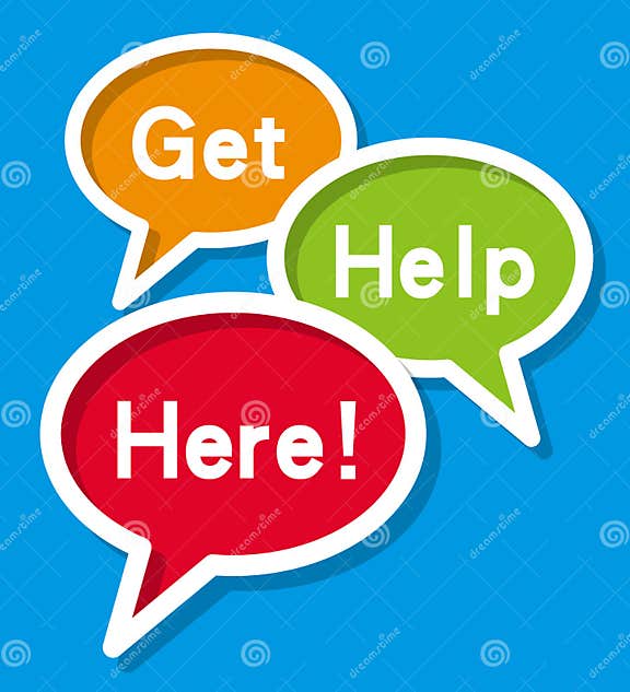 Get Help Here stock vector. Illustration of concept, asking - 42730911