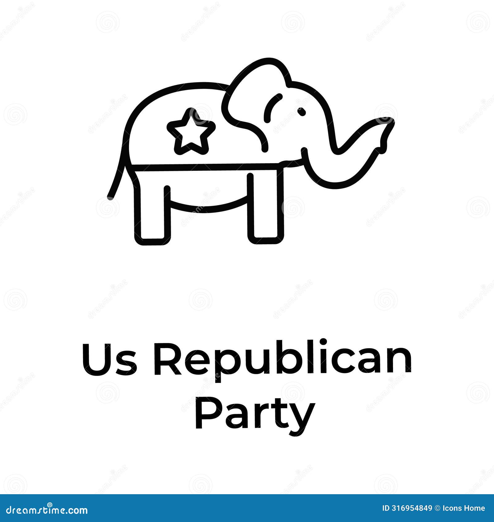Get His Amazing Icon of Us Republican Party, Elephant Vector Stock ...
