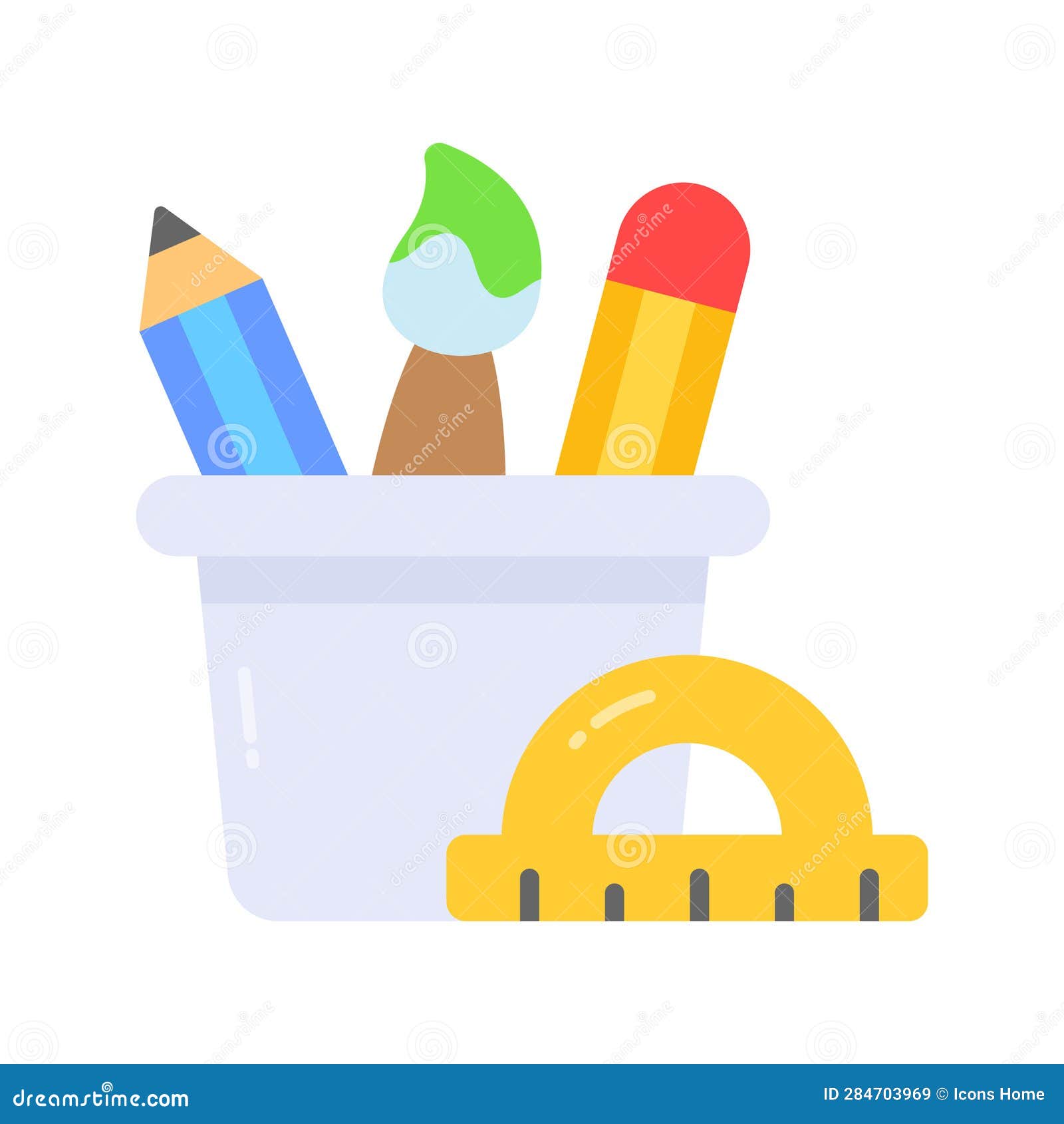 Get Hold on this Amazing Icon of Drawing Tools in Trendy Flat Style ...