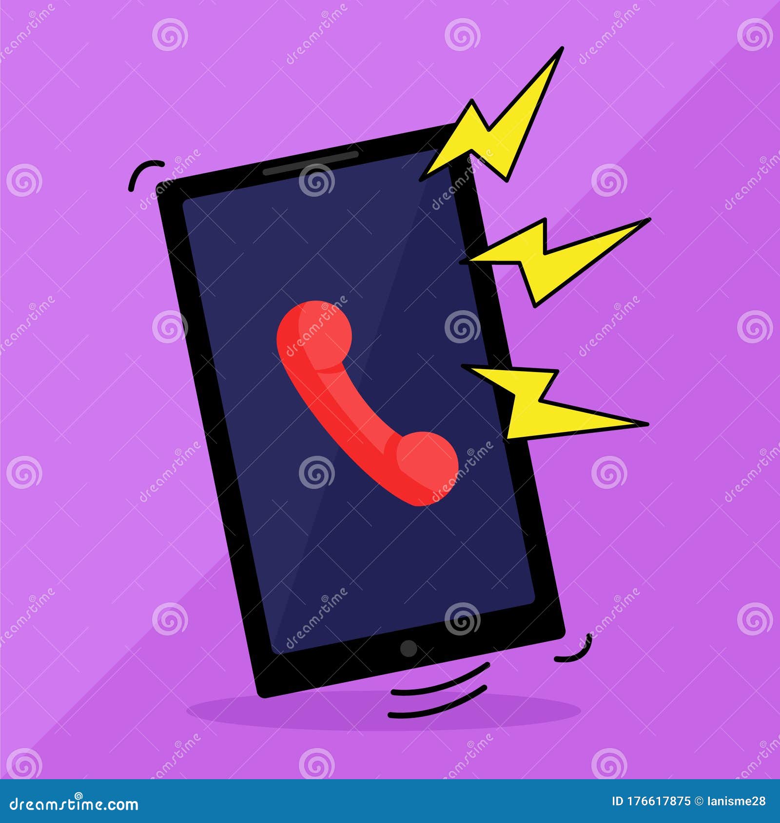 Get an Incoming Call on Cell Phone Stock Vector - Illustration of ...