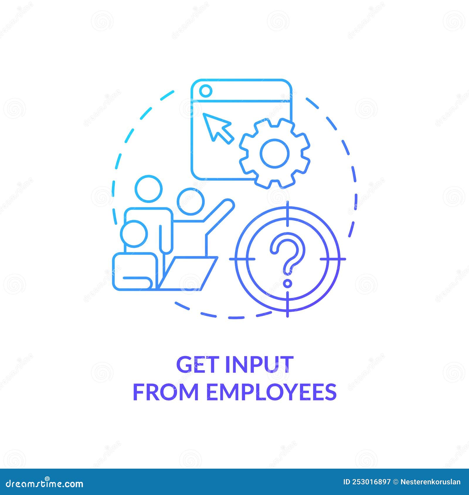 Get Input from Employees Blue Gradient Concept Icon Stock Vector ...