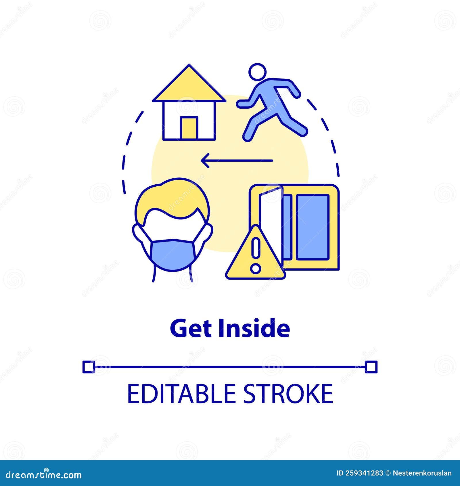Get inside concept icon stock vector. Illustration of biohazard - 259341283