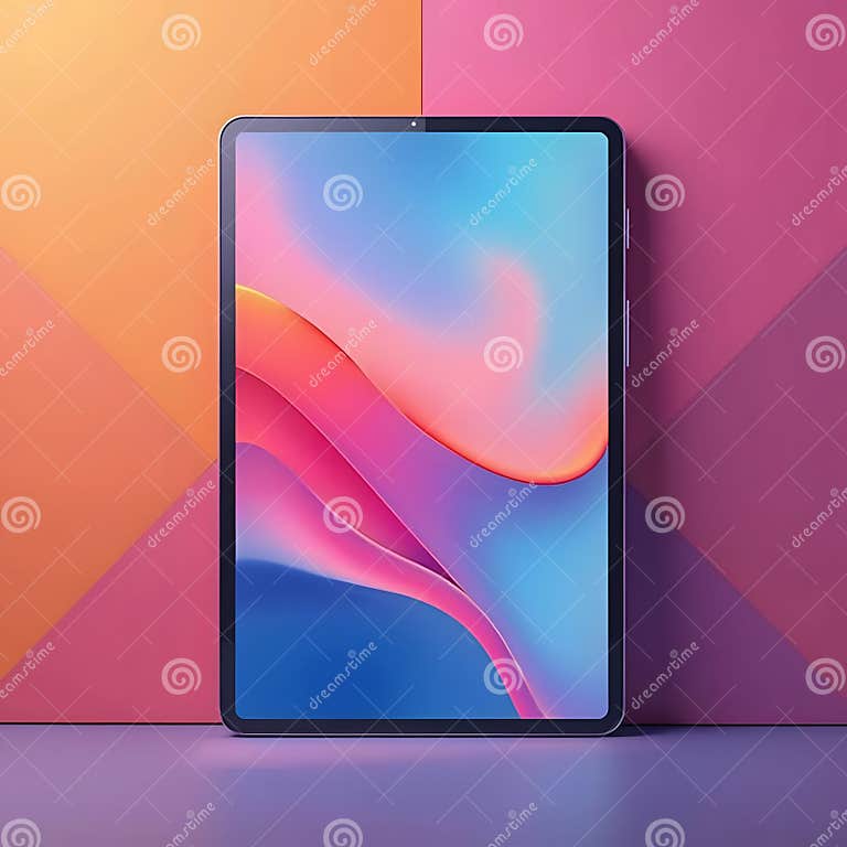 Vibrant Modern Tablet Background in Abstract Studio Composition Stock ...