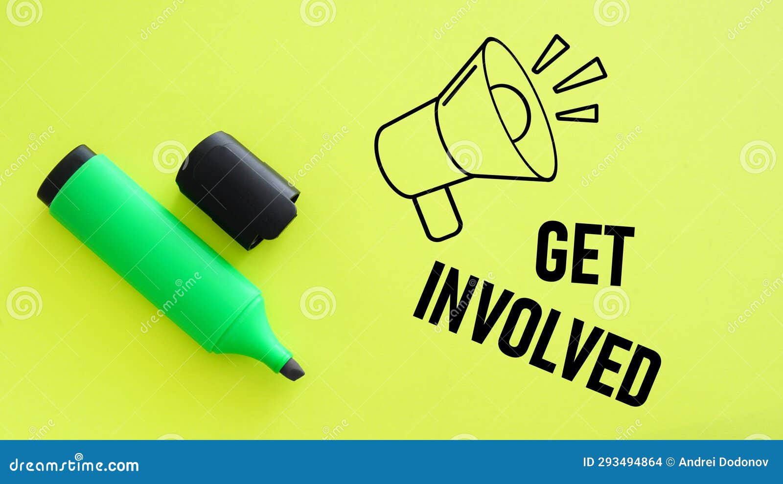 Get Involved is Shown Using the Text and Picture of the Loudspeaker ...