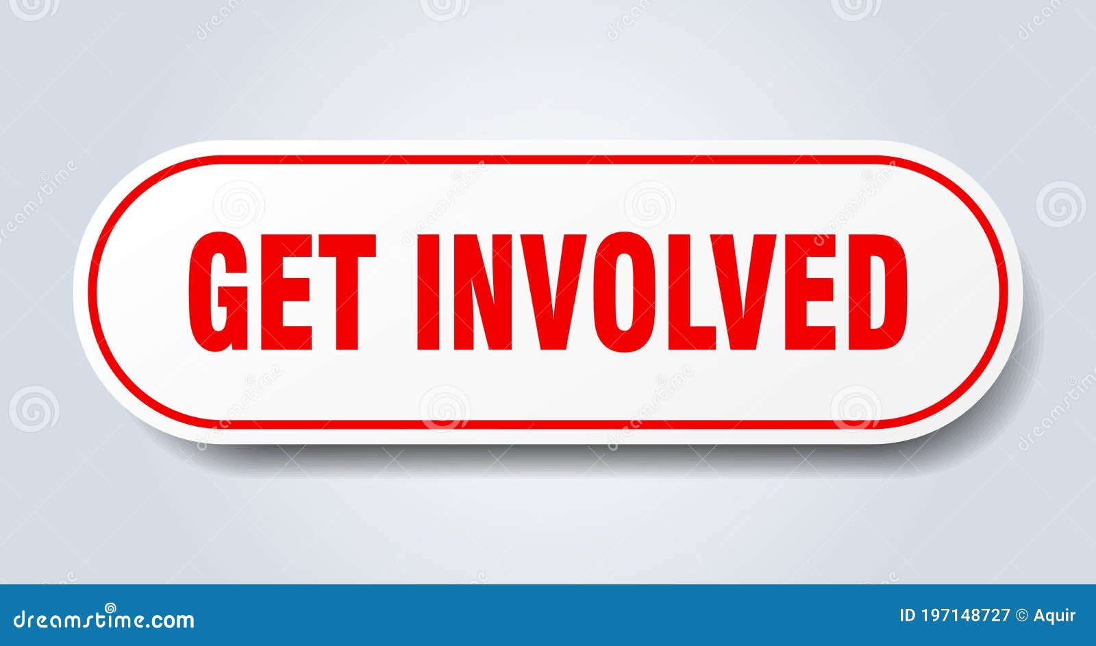 Get Involved Sign. Rounded Isolated Button. White Sticker Stock Vector ...