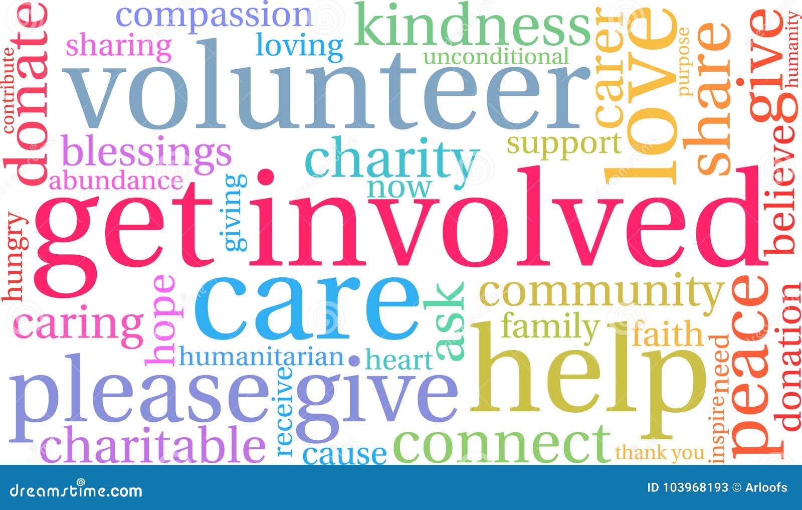 Get Involved Word Cloud stock vector. Illustration of giving - 103968193