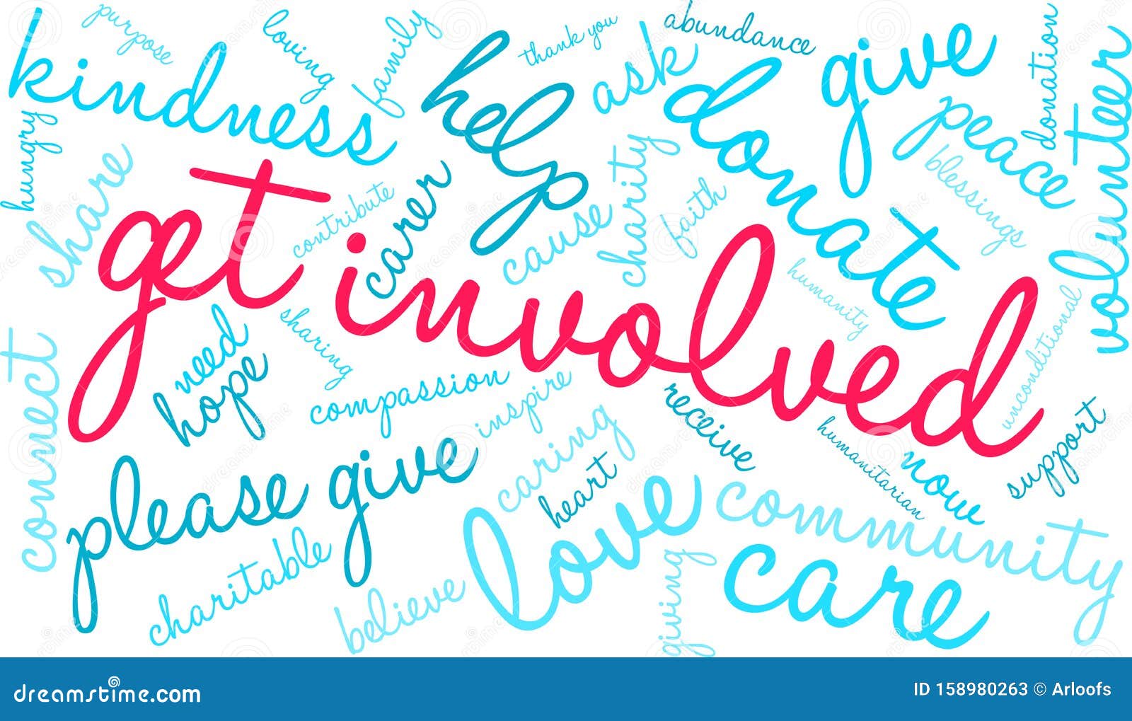 Get Involved Word Cloud. stock vector. Illustration of contribute ...