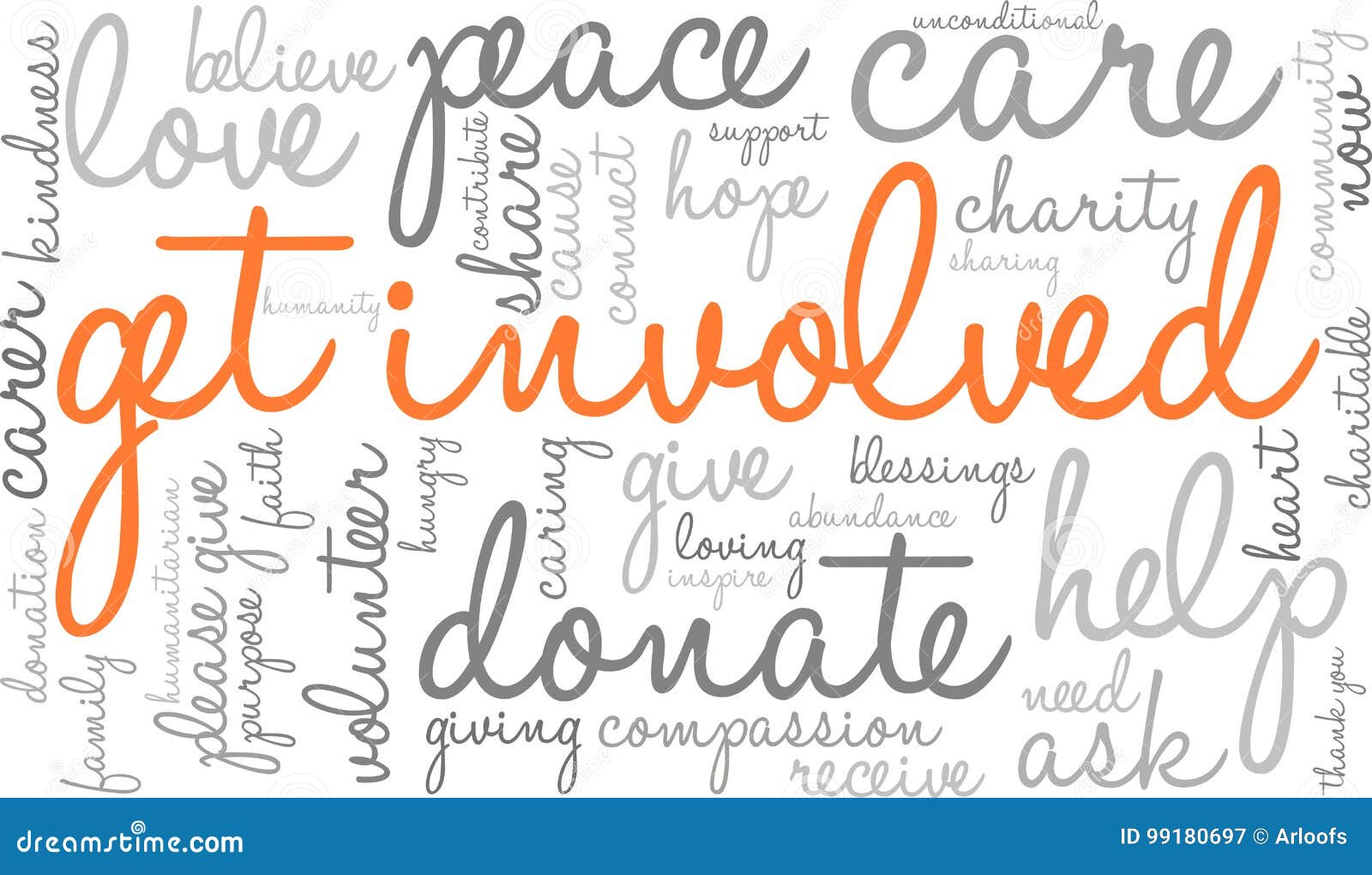 Get Involved Word Cloud stock vector. Illustration of heart - 99180697