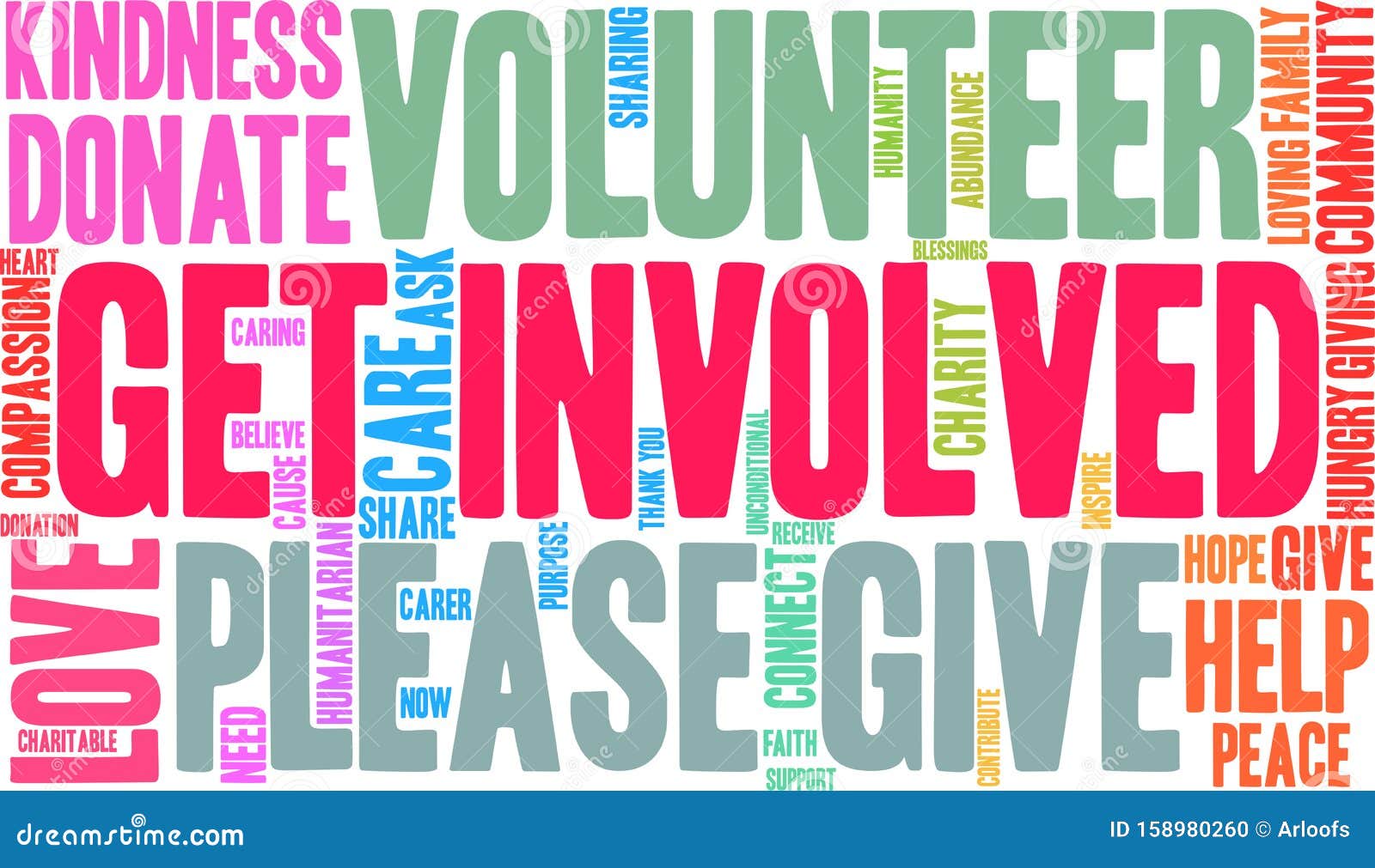 Get Involved Word Cloud. stock vector. Illustration of love - 158980260
