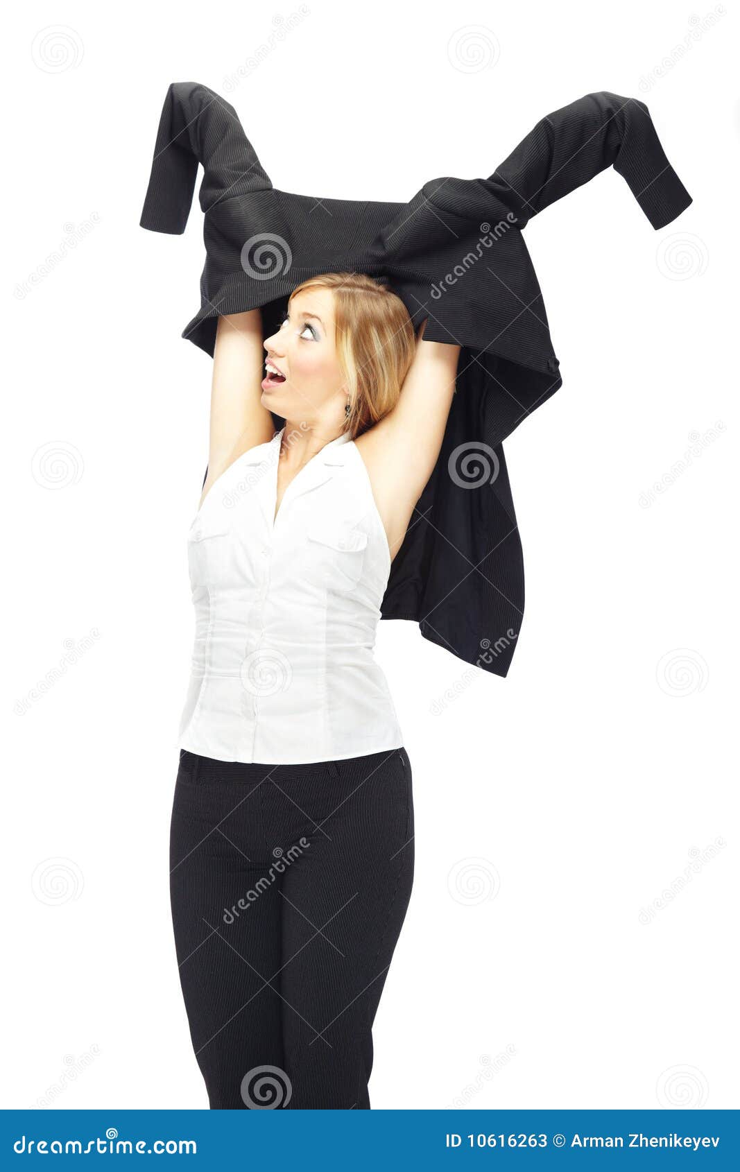 Get into the jacket stock image. Image of businessperson - 10616263