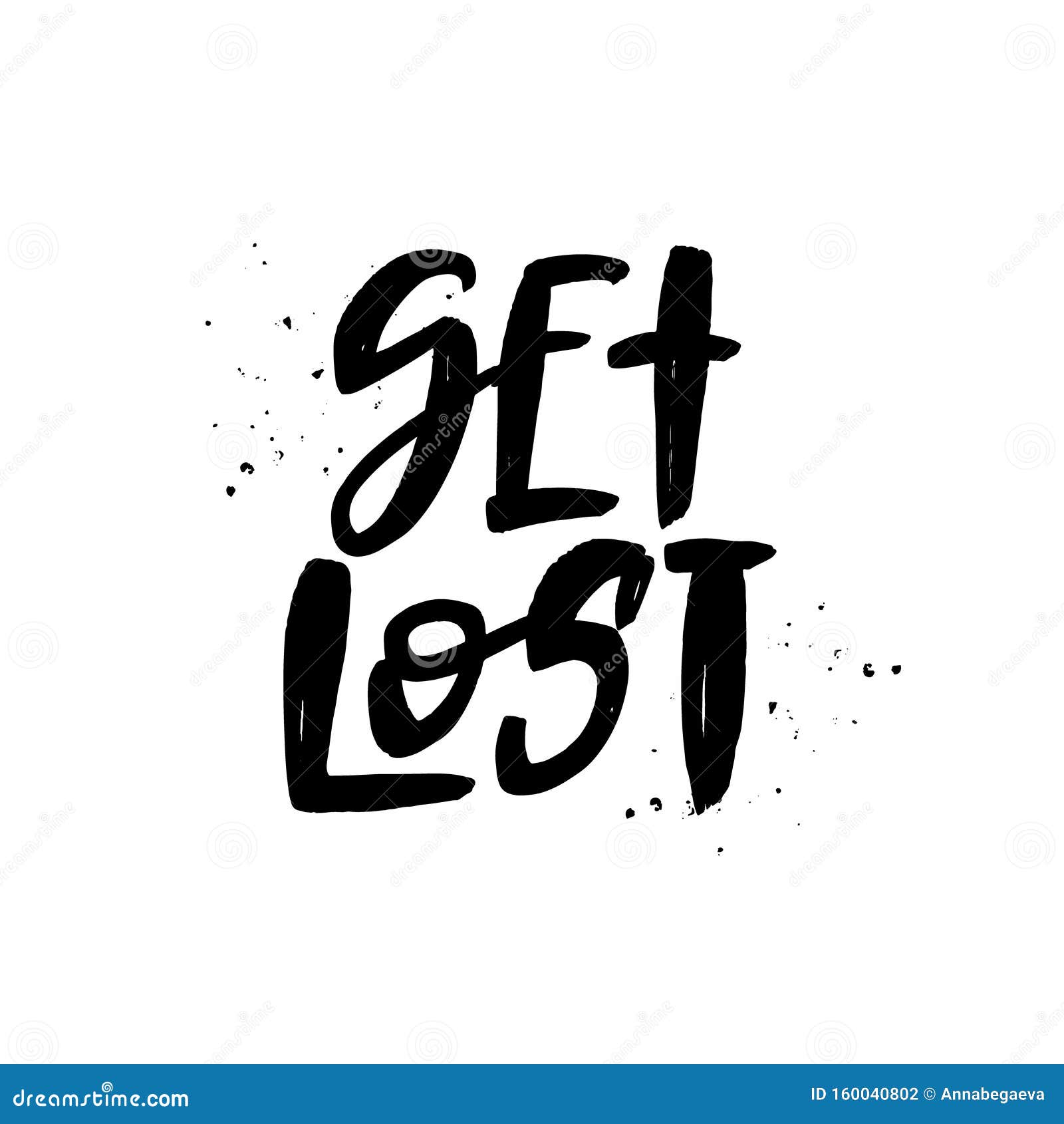Get Lost Freehand Vector Lettering Inscription Isolated on White Stock ...