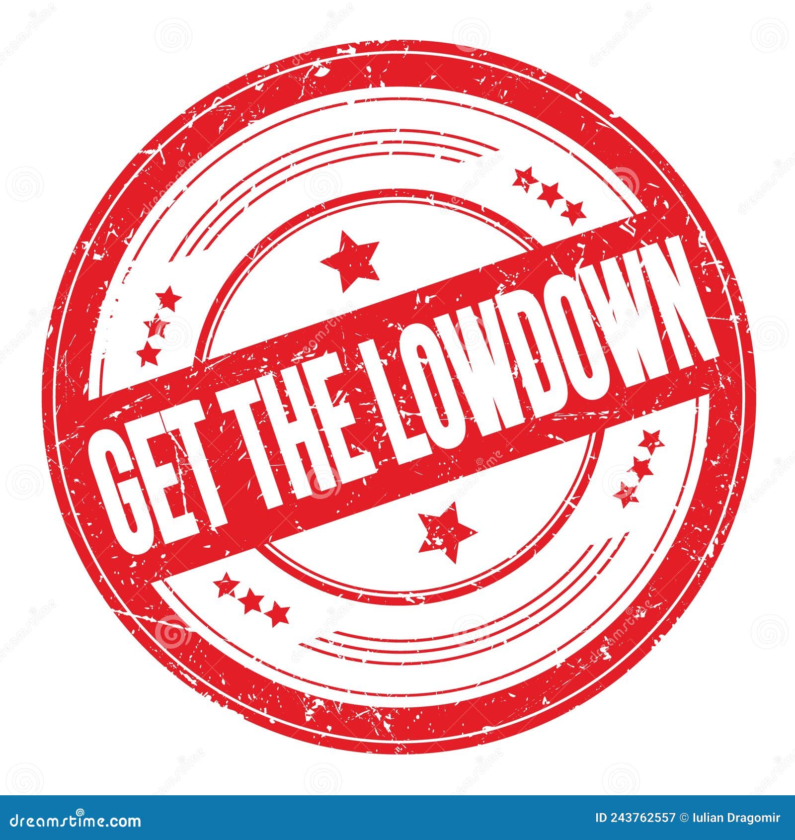 GET the LOWDOWN Text on Red Round Grungy Stamp Stock Illustration ...