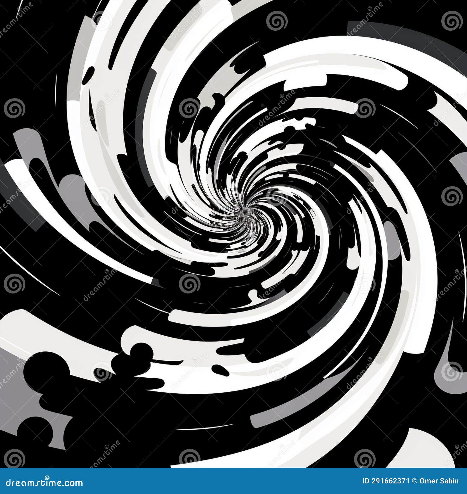 Whirling Contrasts stock illustration. Illustration of mesmerized ...