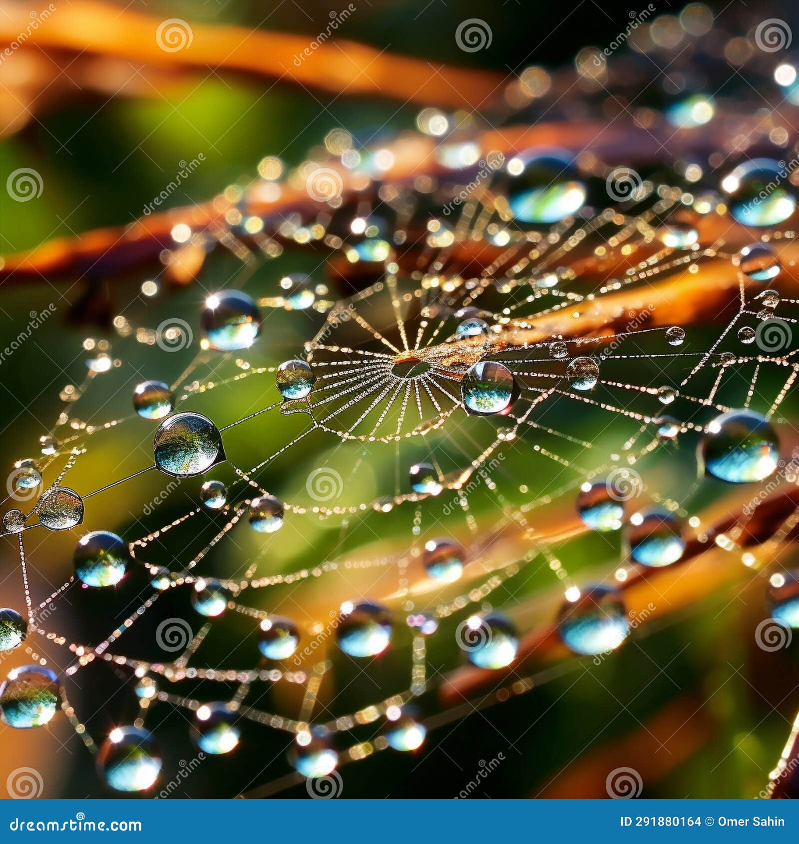 Mesmerizing Spider Web Covered in Dewdrops Stock Photo - Image of ...