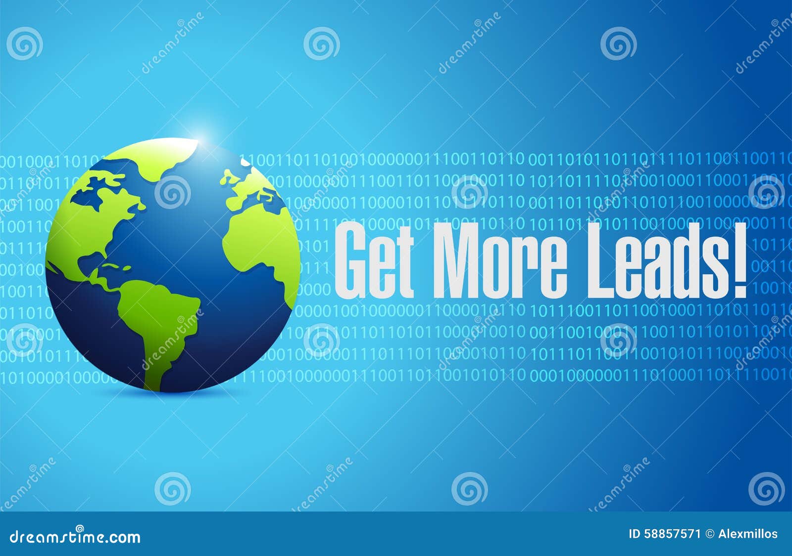 Get More Leads Globe Binary Sign Background Stock Illustration ...