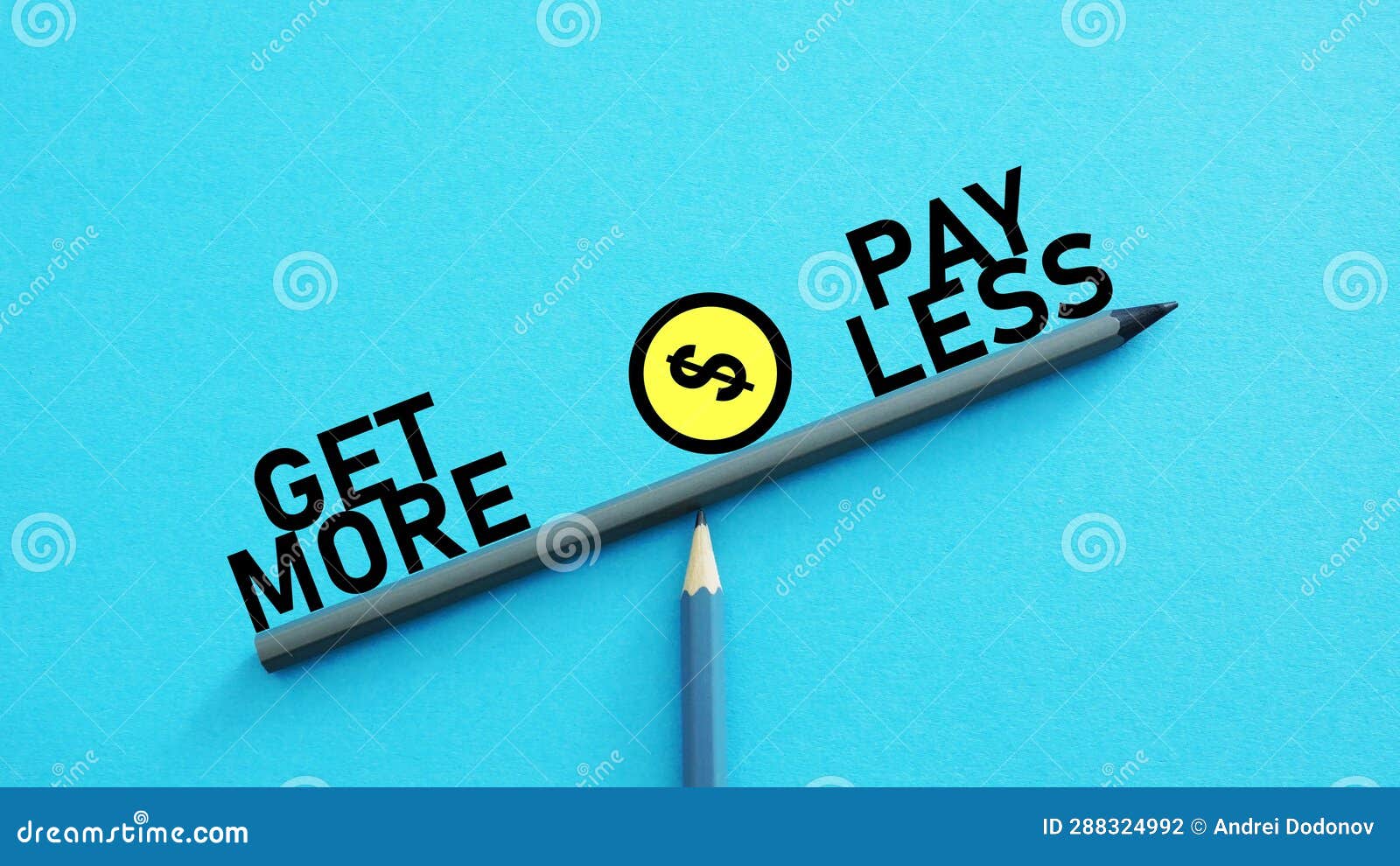 Get More Pay less is Shown Using the Text Stock Photo - Image of ...