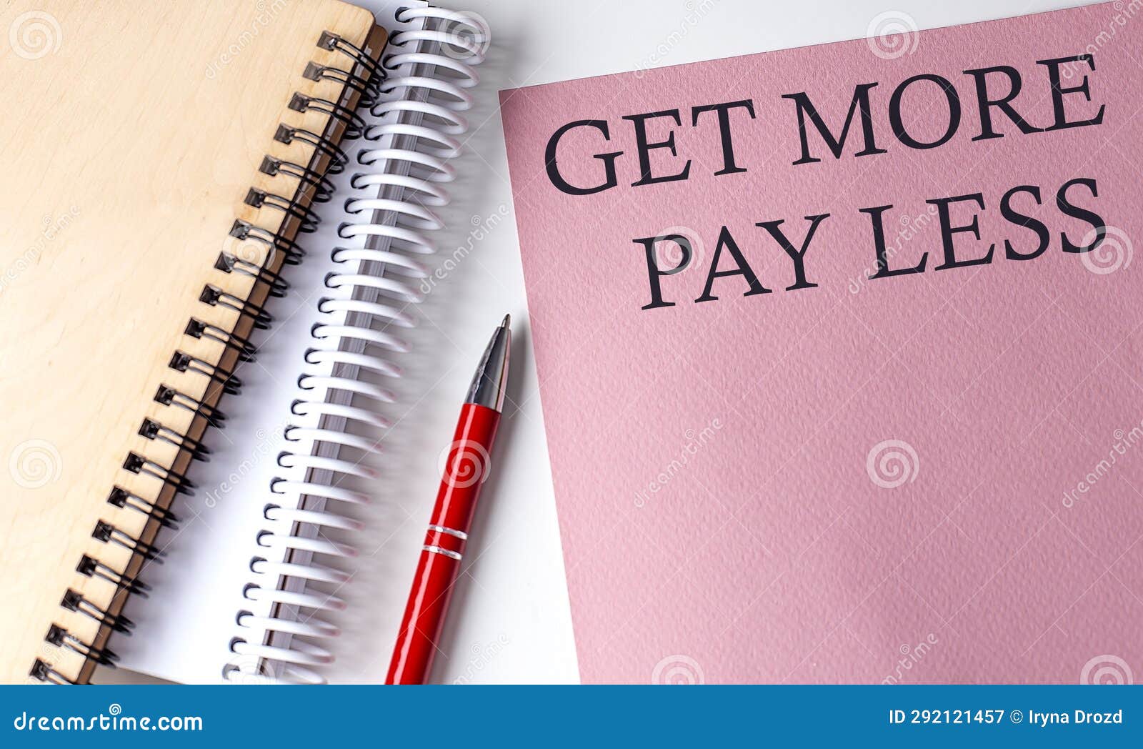 GET MORE PAY less Word on the Pink Paper with Office Tools on White ...