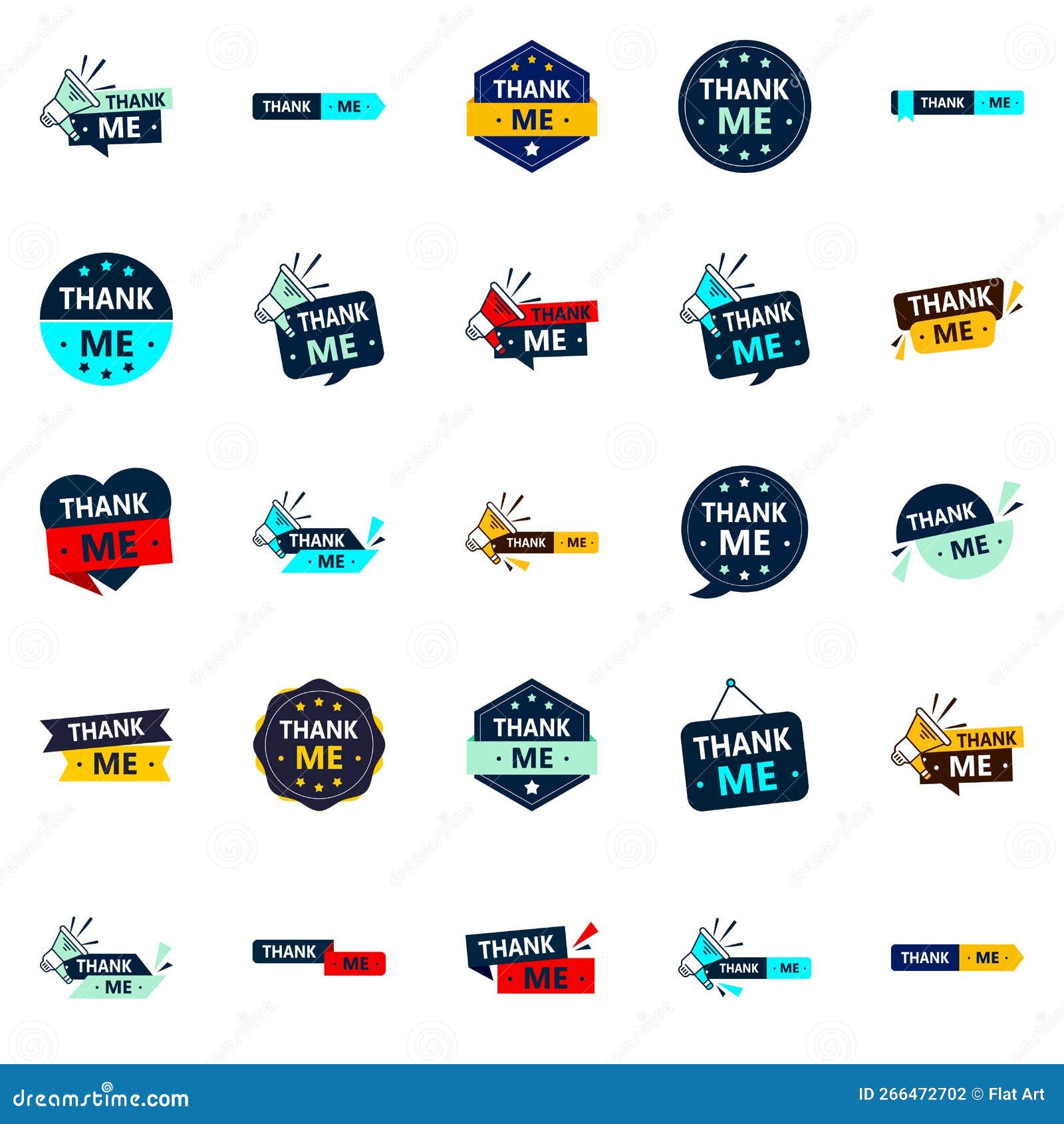 Get More Recognition with Our Pack of 25 Thank Me Banners Stock Vector ...