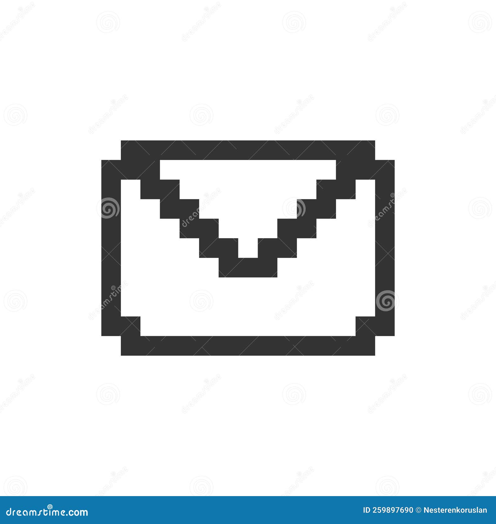 Get New Letter in Mailbox Pixelated Ui Icon Stock Vector - Illustration ...
