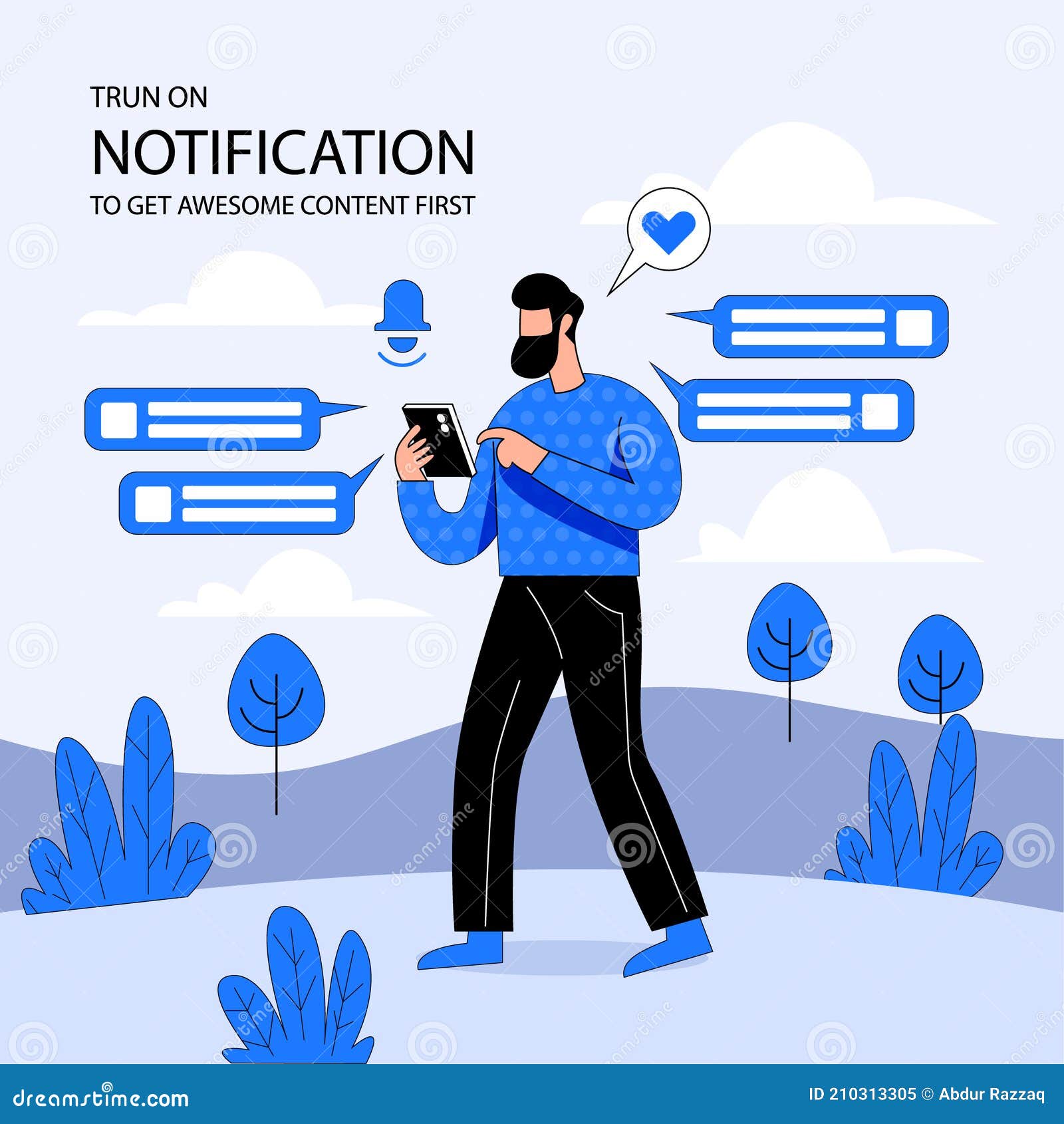 Get Notification Fast Illustration Concept Vector Stock Illustration ...