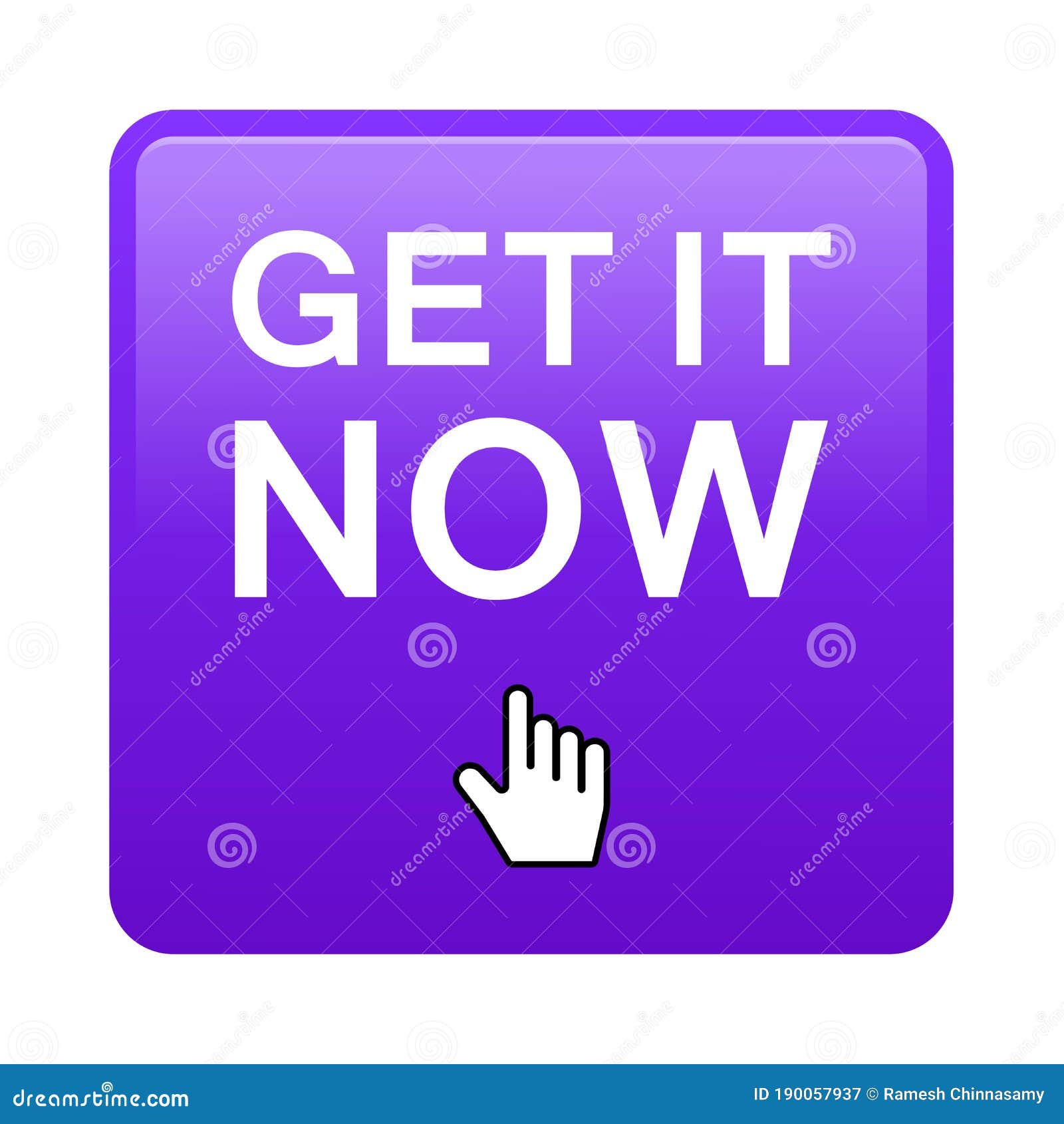 Get it now button stock vector. Illustration of hand - 190057937