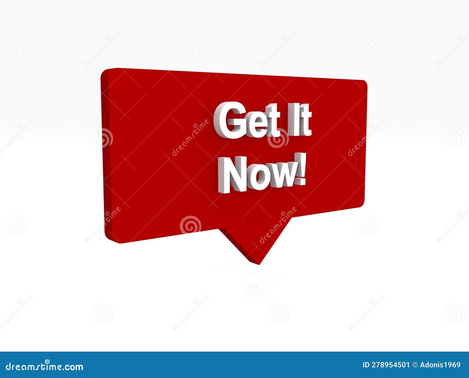 Get it Now Speech Ballon on White Stock Illustration - Illustration of ...