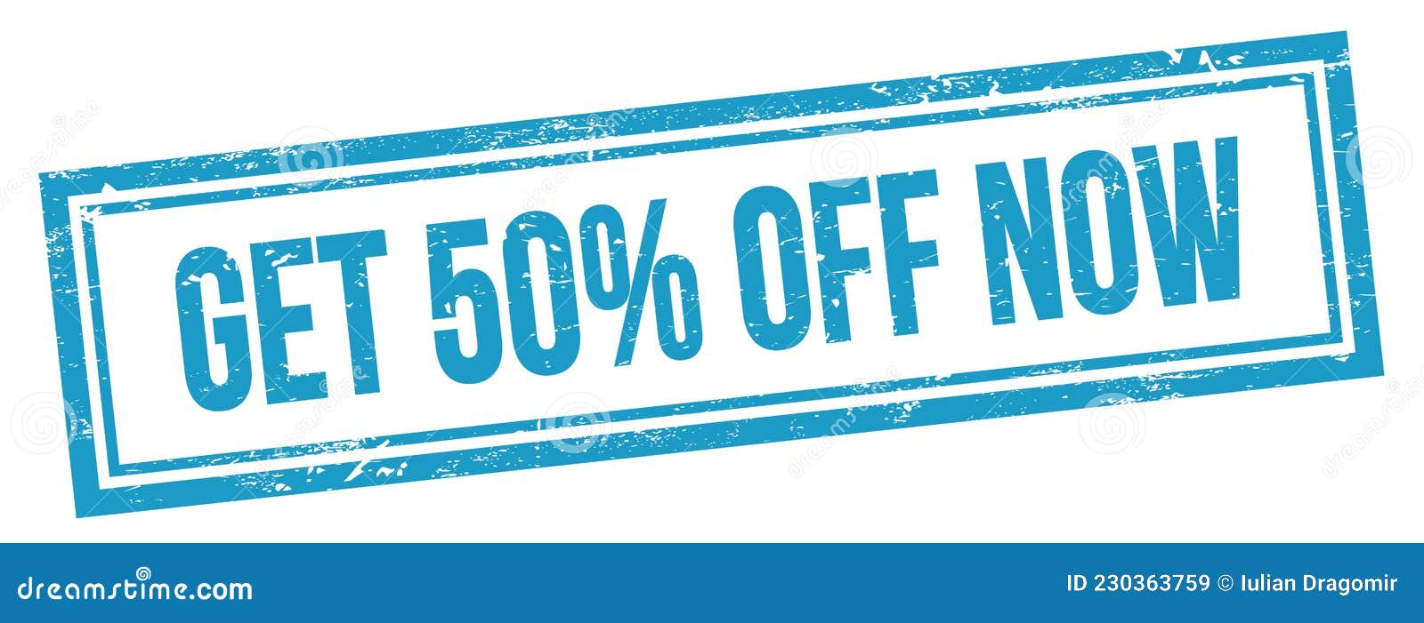 GET 50 OFF NOW Text on Blue Grungy Vintage Stamp Stock Illustration ...