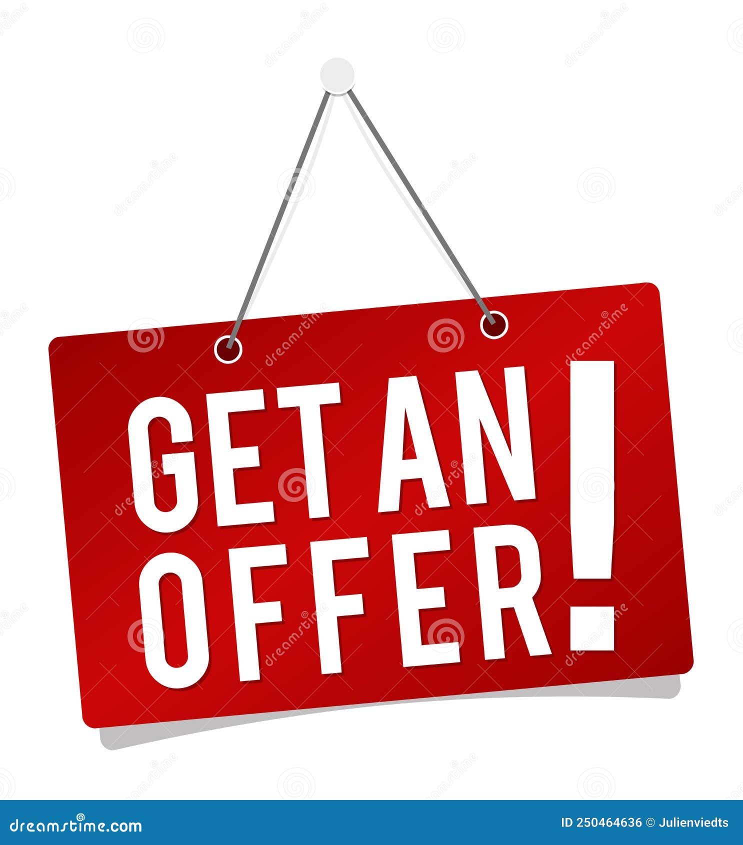 Get an Offer Hanging Sign. Vector Illustration Stock Vector ...