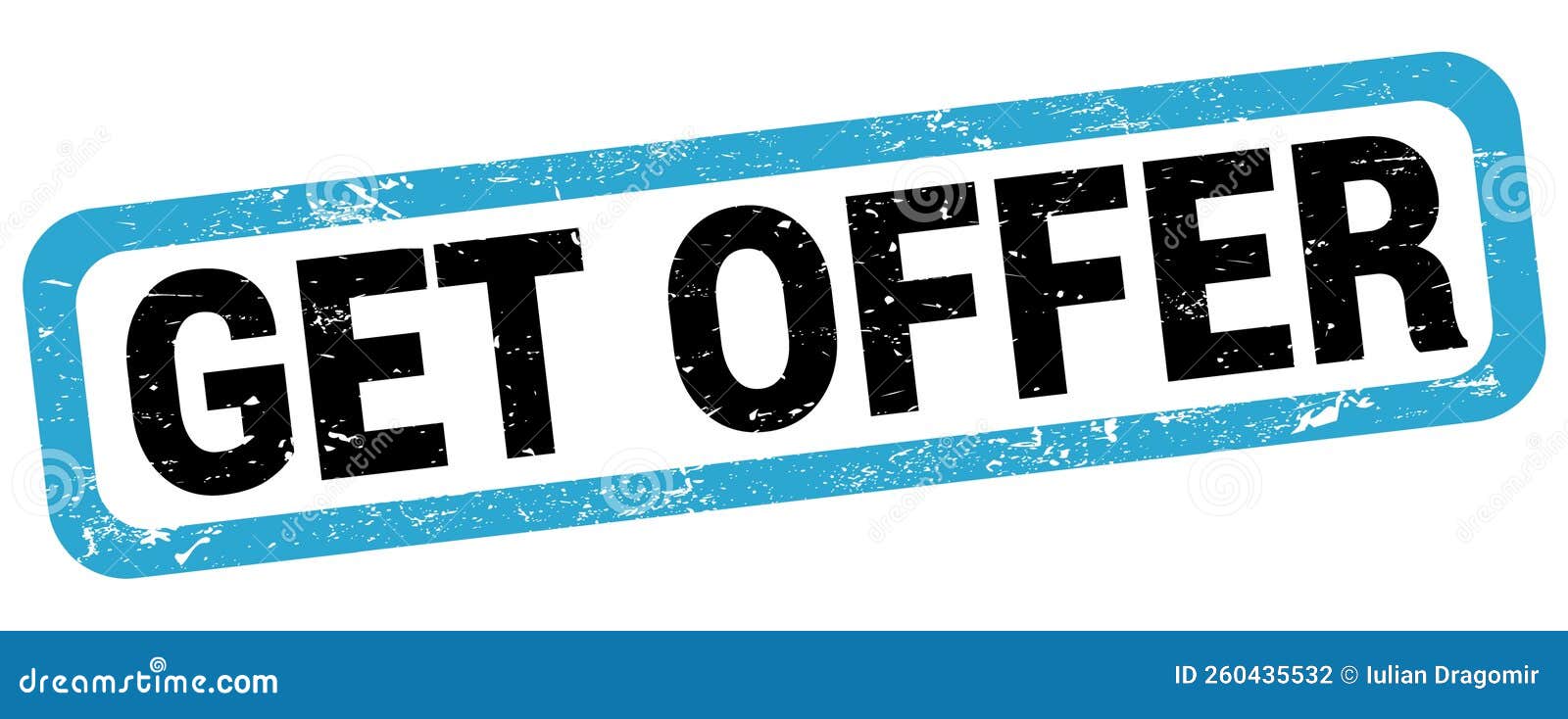 GET OFFER Text Written on Blue-black Rectangle Stamp Stock Illustration ...