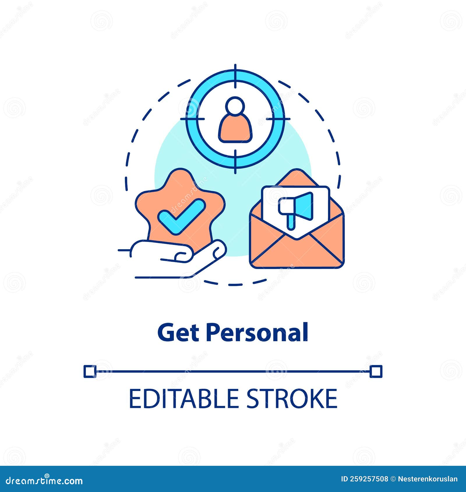 Get personal concept icon stock vector. Illustration of target - 259257508