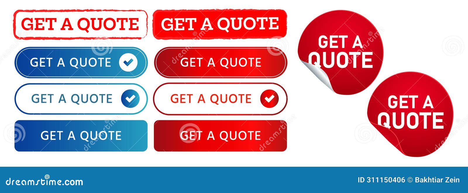 Get a Quote Circle Rectangle Stamp Label Sticker and Button Offer ...